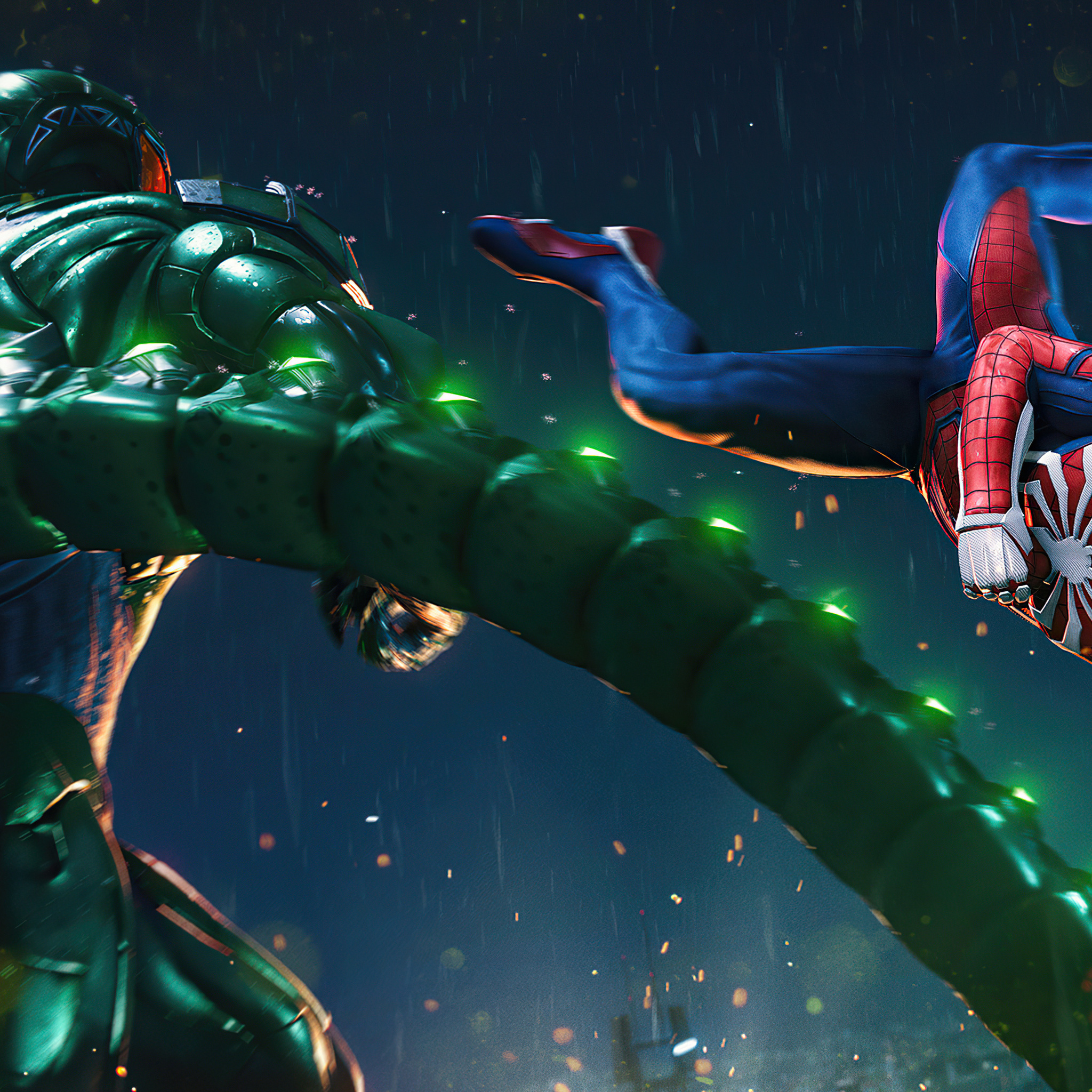 2048x2048 Marvels Spider Man Fight Scene 4k Ipad Air ,HD 4k Wallpapers ...