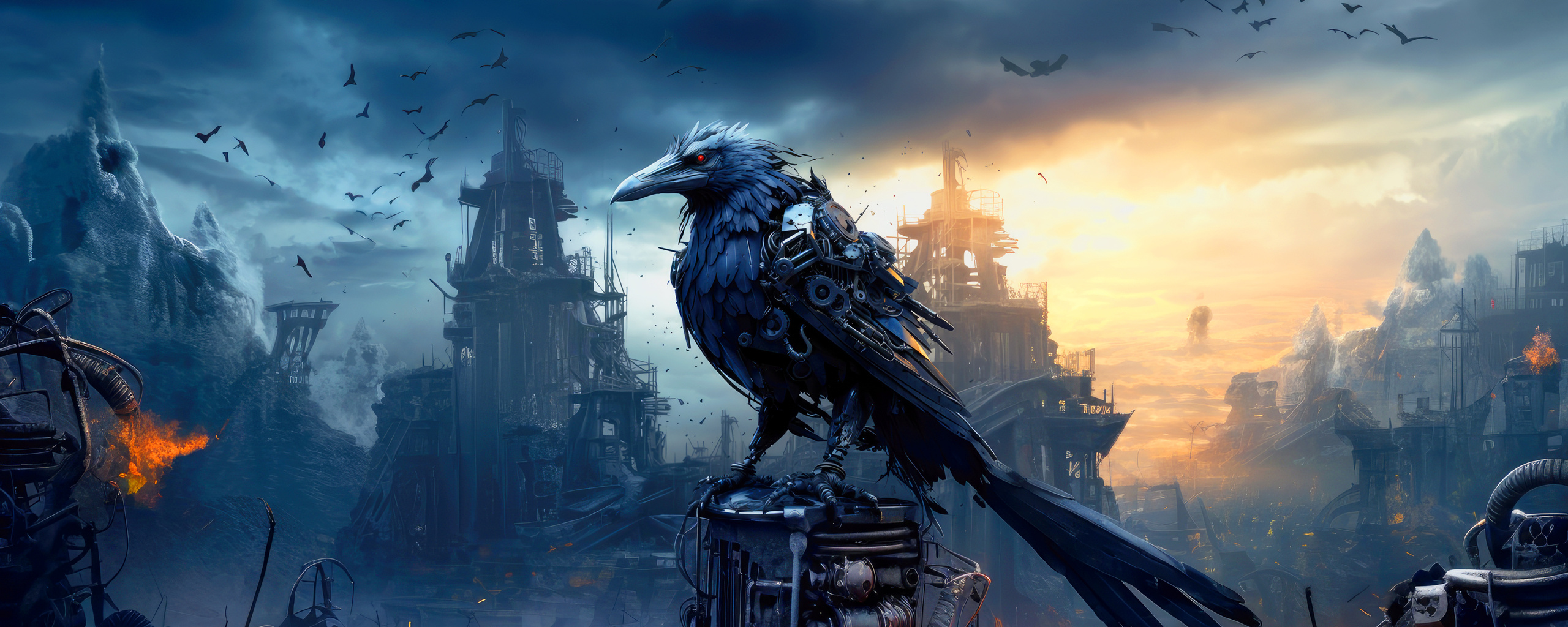 2560x1024 Mechanical Crow Wallpaper,2560x1024 Resolution HD 4k ...