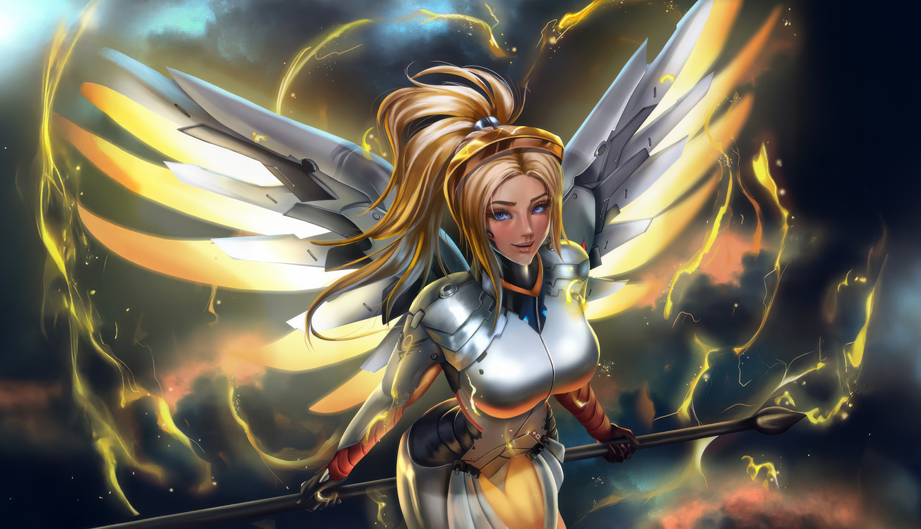 1336x768 Mercy Overwatch Fearless Guardian Laptop HD ,HD 4k Wallpapers ...
