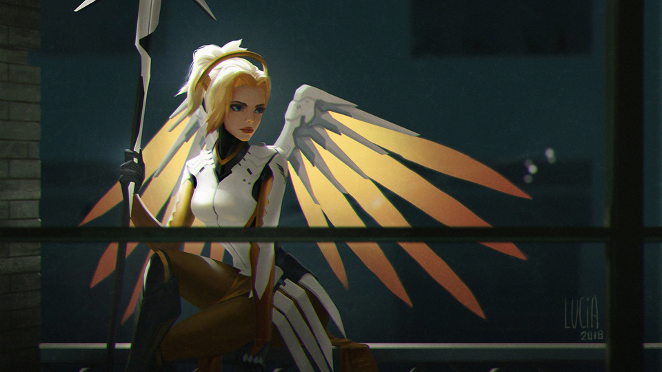 960x540 Mercy Overwatch Game Art 4k 960x540 Resolution HD 4k Wallpapers ...