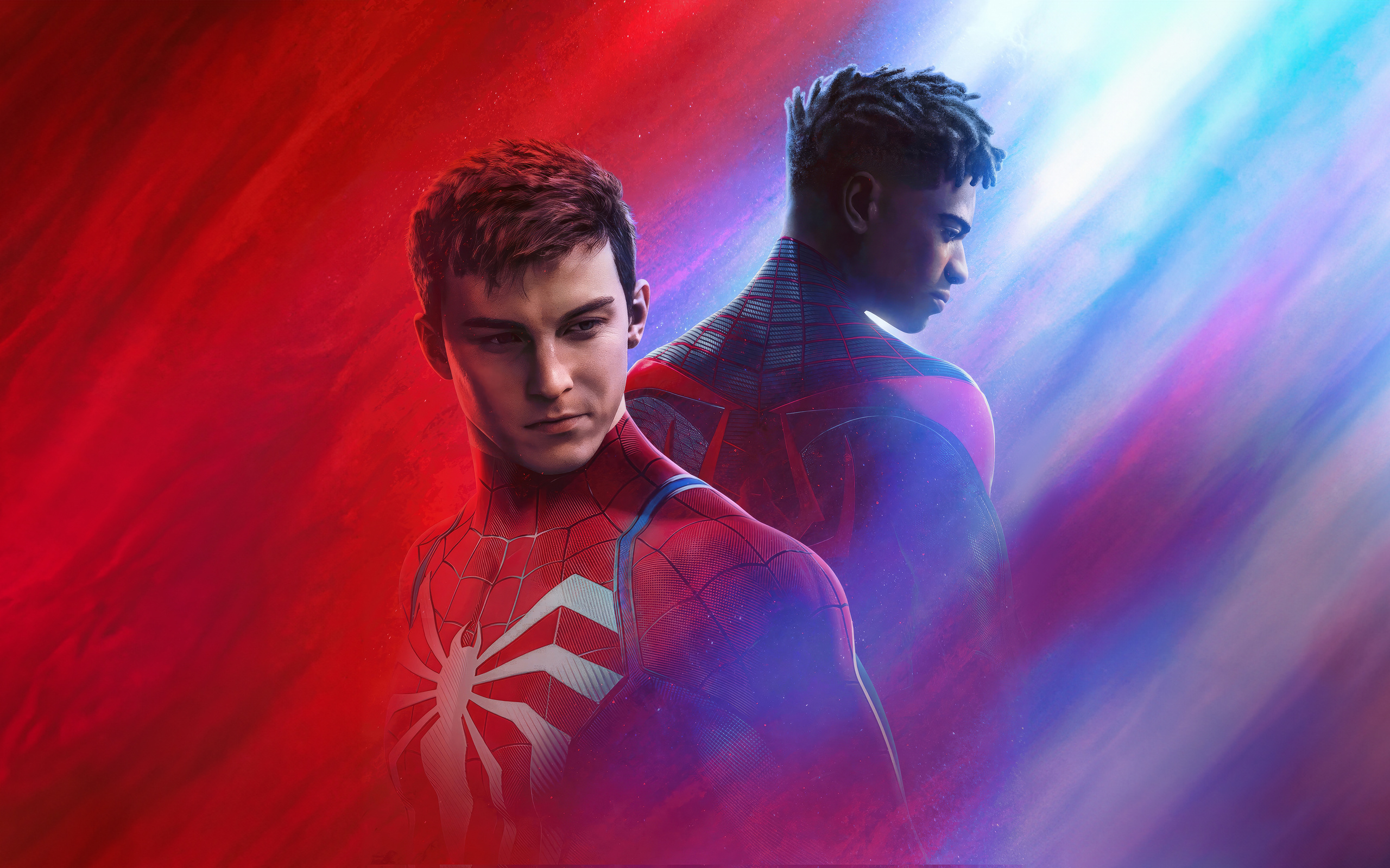 2560x1600 Miles And Peter In Marvels Spider Man 2 Game Wallpaper