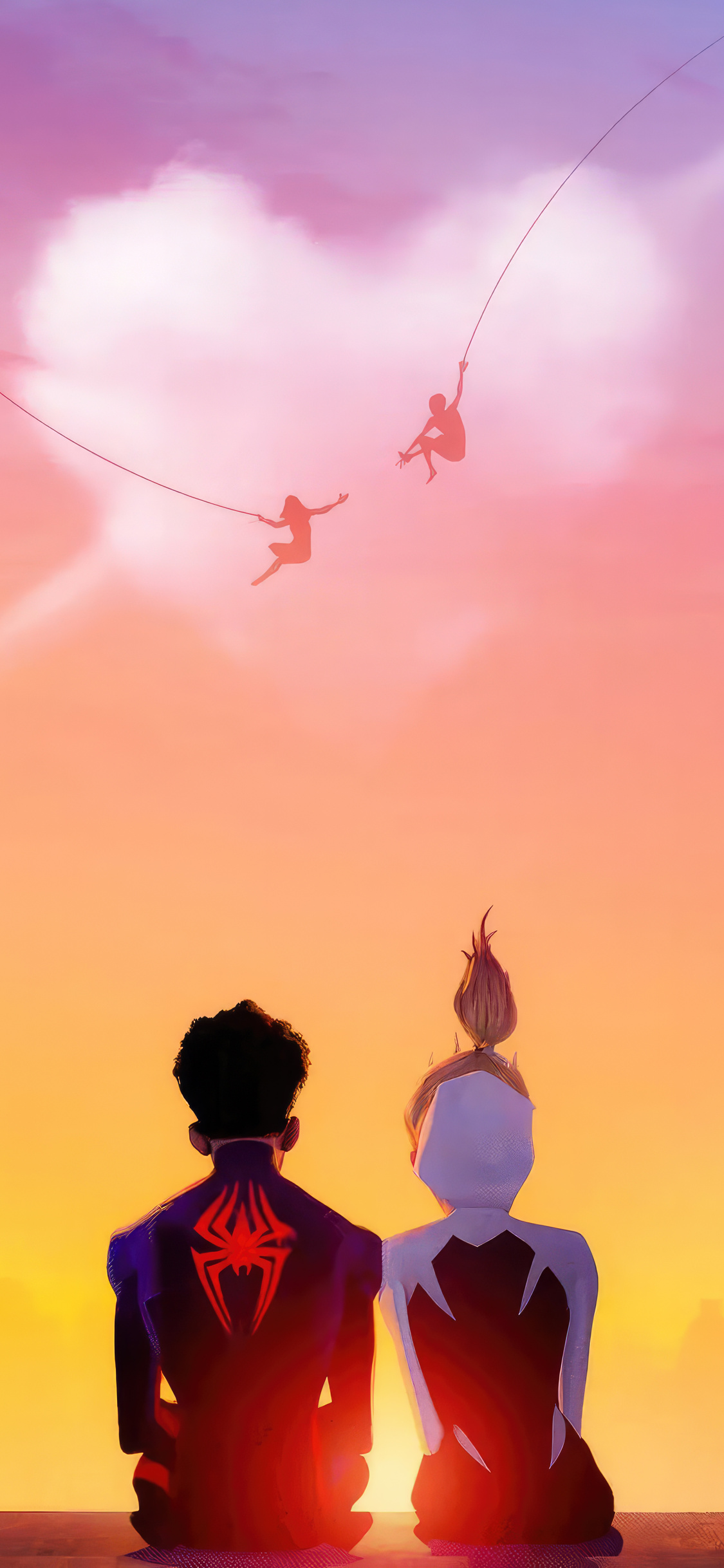 1125x2436 Miles Morales And Gwen Stacy Swing Into Action Iphone XS ...