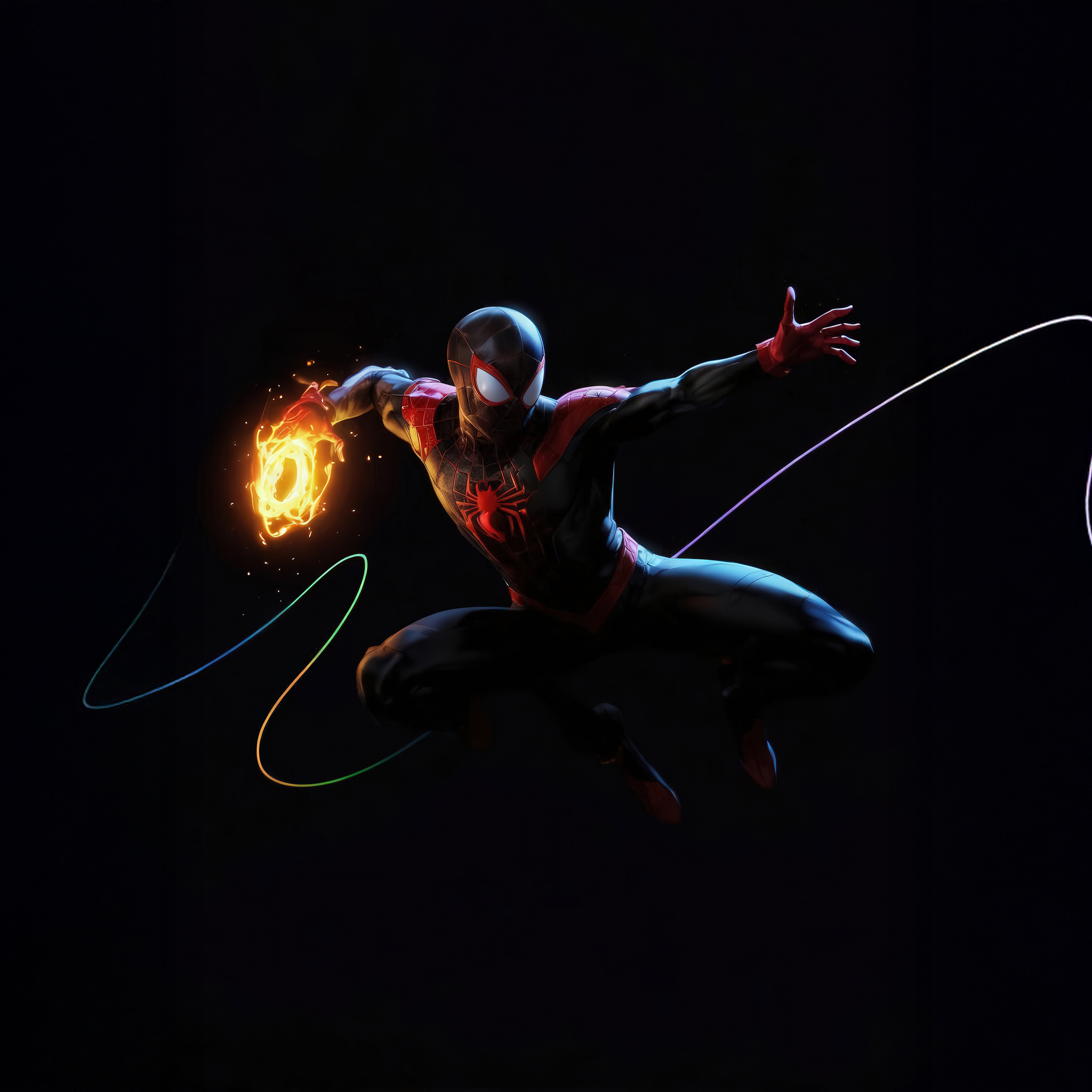 2048x2048 Miles Morales Shock And Web Ipad Air ,HD 4k Wallpapers,Images ...