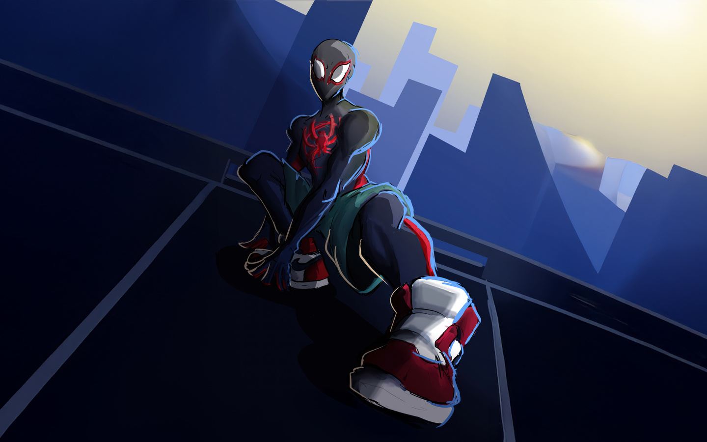 1440x900 Miles Morales Suit Up Shock Out Wallpaper,1440x900 Resolution ...