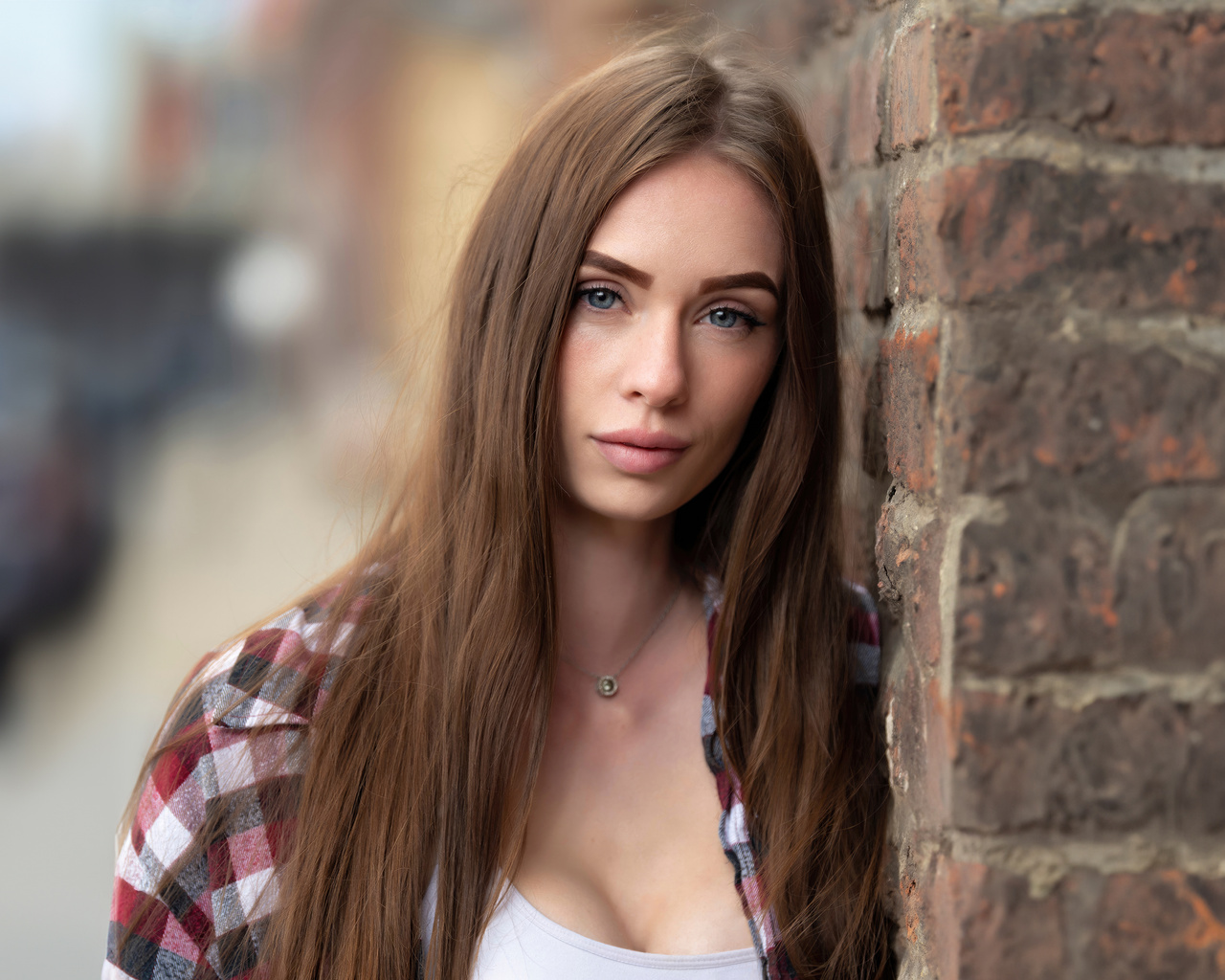 1280x1024 Model Blonde Hair Glance Format Shirt Outdoor Wallpaper