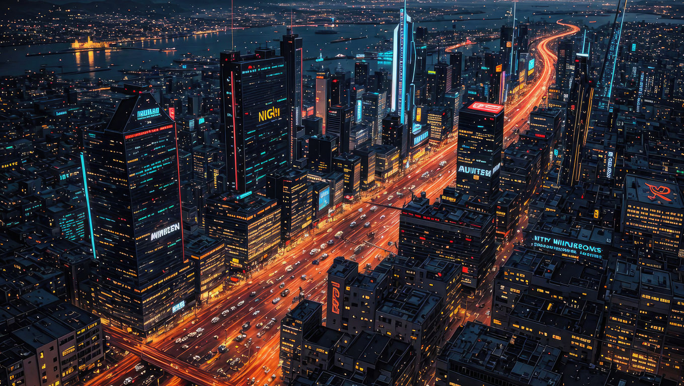 1360x768 Modern City Lights And Nights 4k Laptop HD ,HD 4k Wallpapers ...