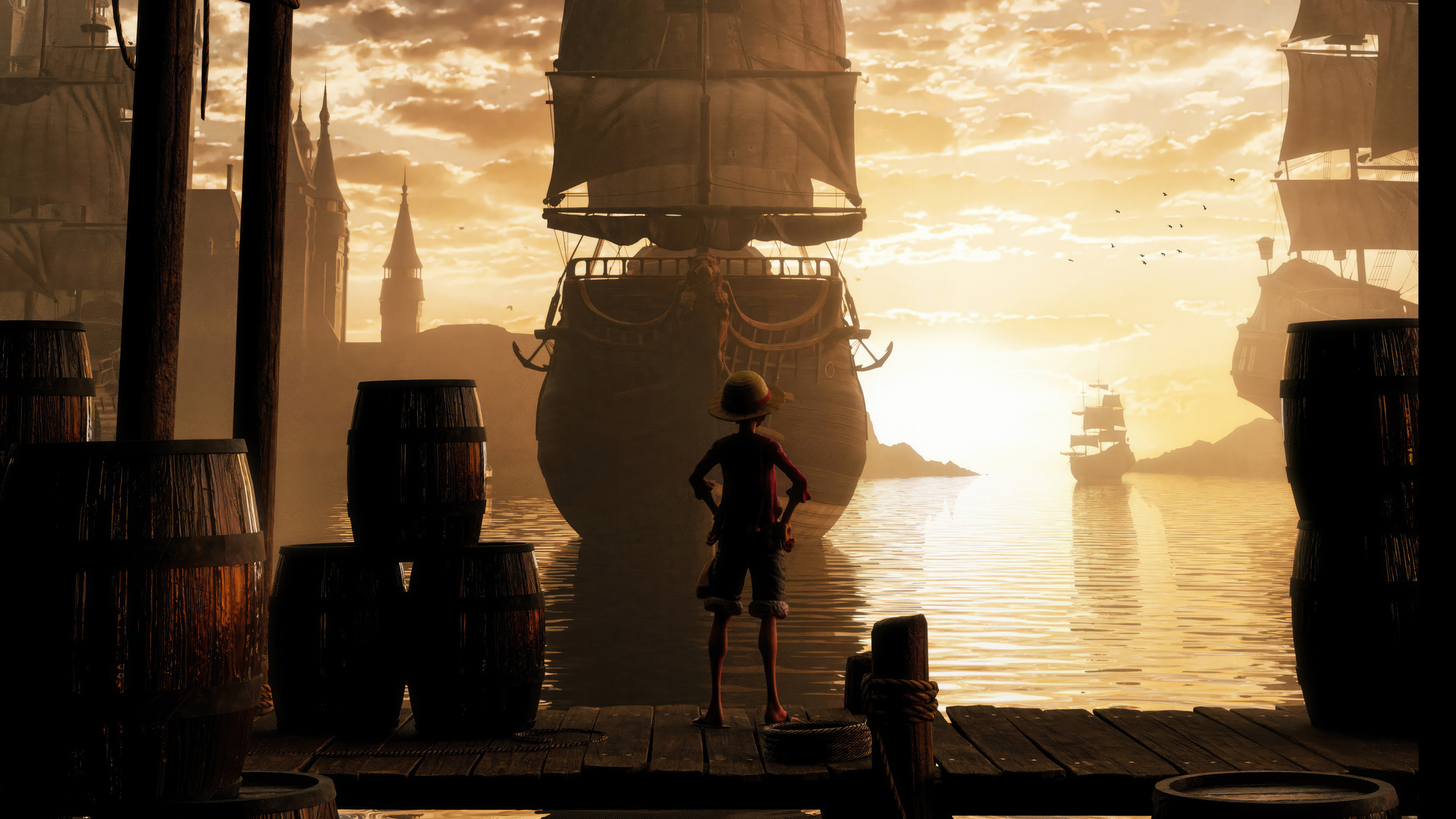 1920x1080 Monkey D Luffy Standing In Front Of Going Merry Boat Laptop ...