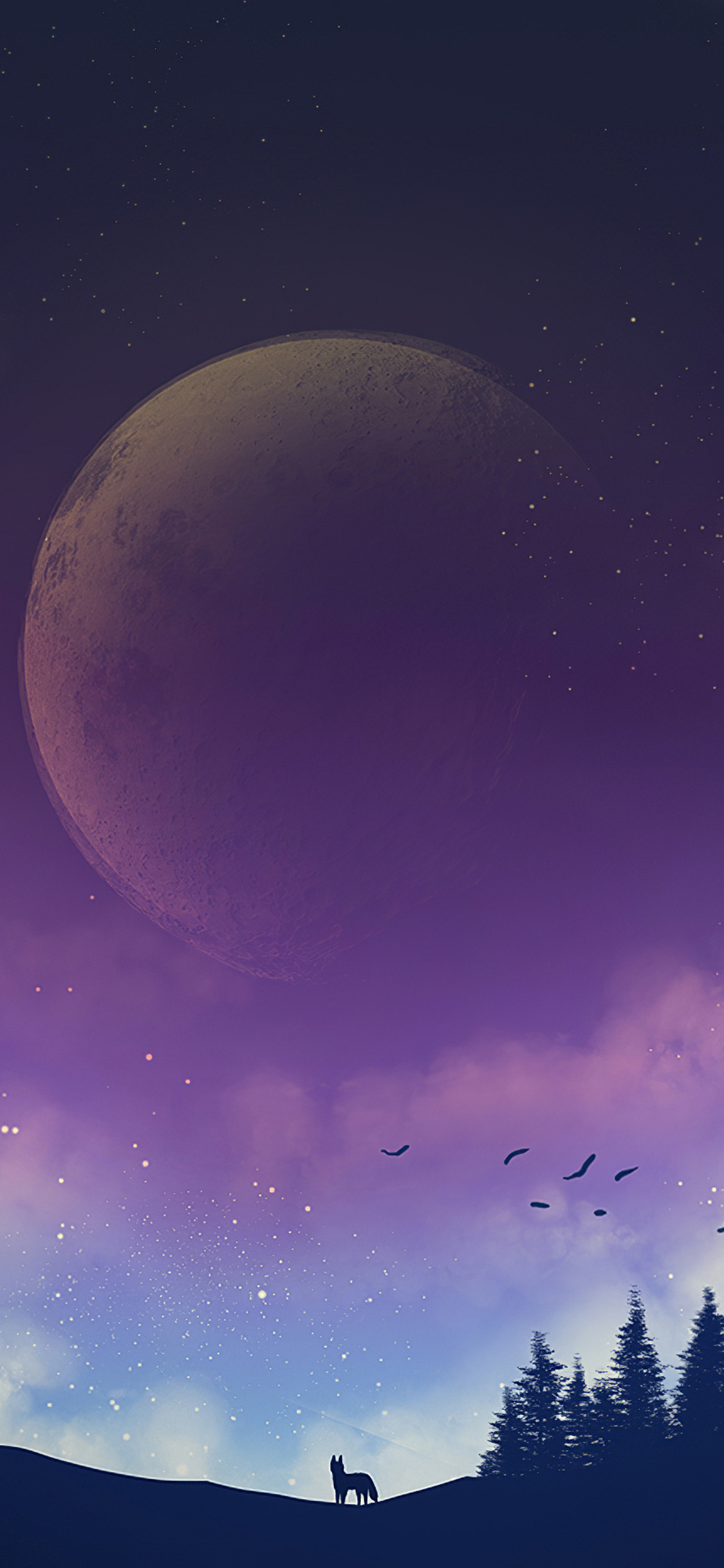 1125x2436 Moon Fox Galaxy 4k Iphone XS,Iphone 10,Iphone X ,HD 4k ...