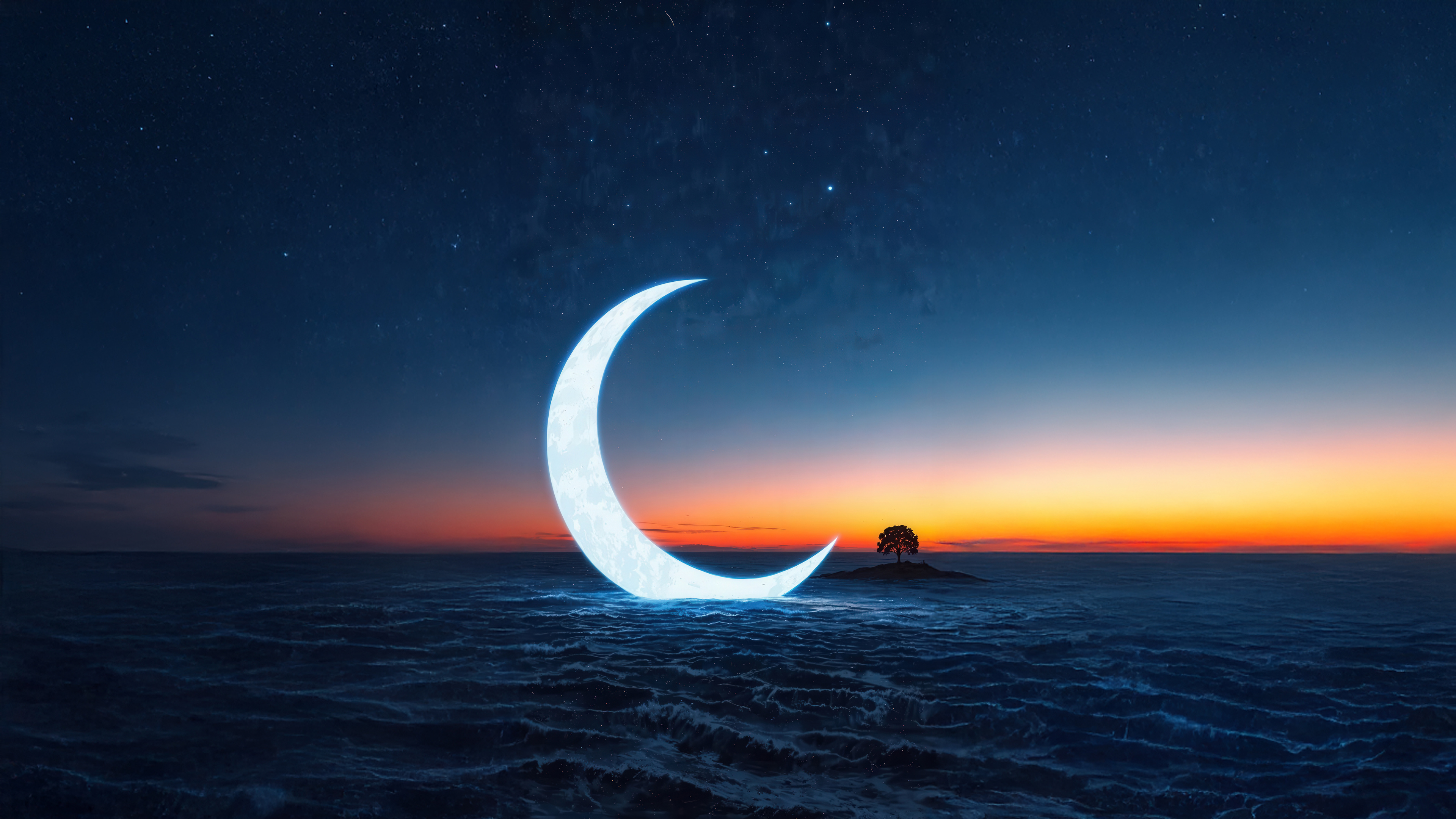 3840x2160 Moon Over Ocean 4K ,HD 4k Wallpapers,Images,Backgrounds ...