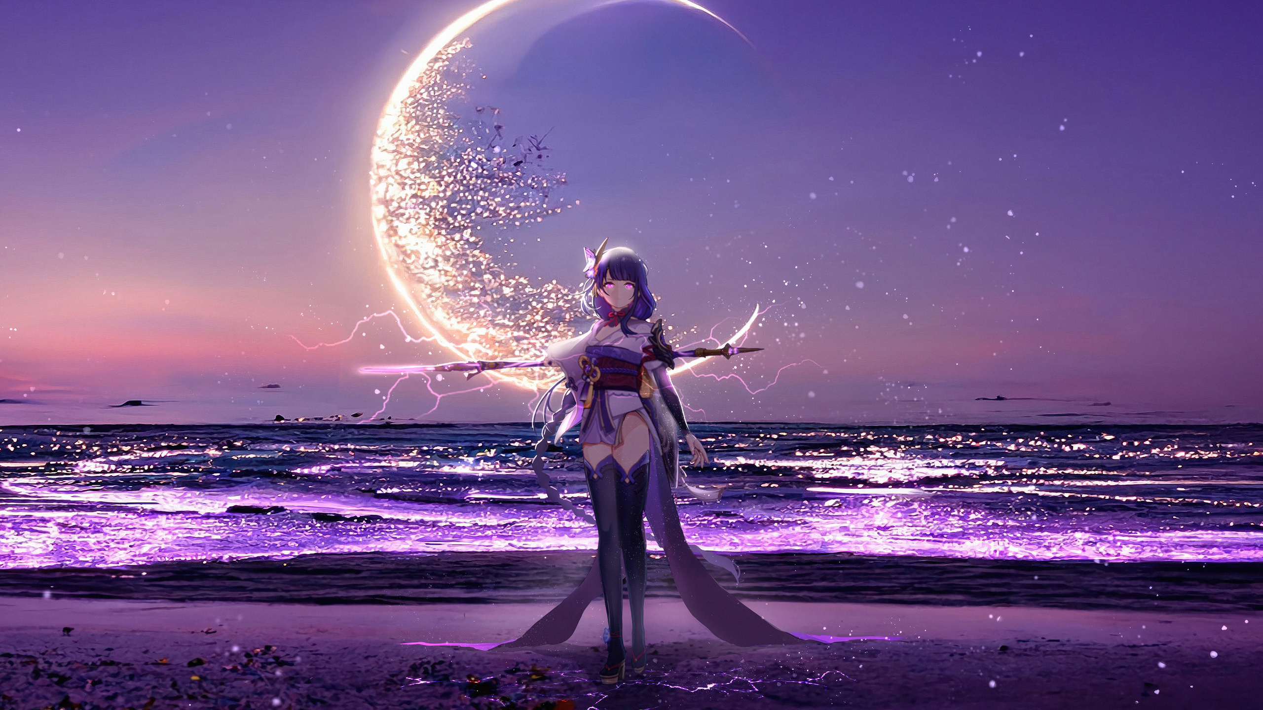 2560x1440 Moonlight Thunder Genshin Impact 1440P Resolution ,HD 4k ...