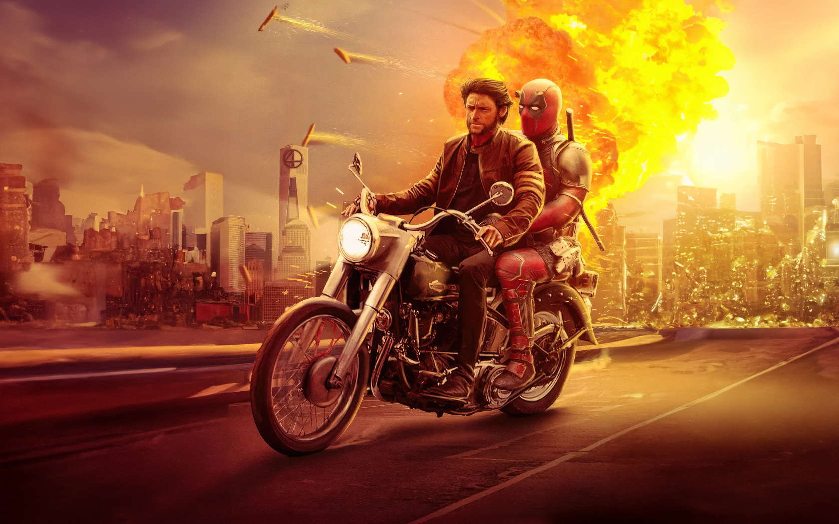 1680x1050 Motorcycle Mayhem Wolverine And Deadpool Wallpaper,1680x1050 ...