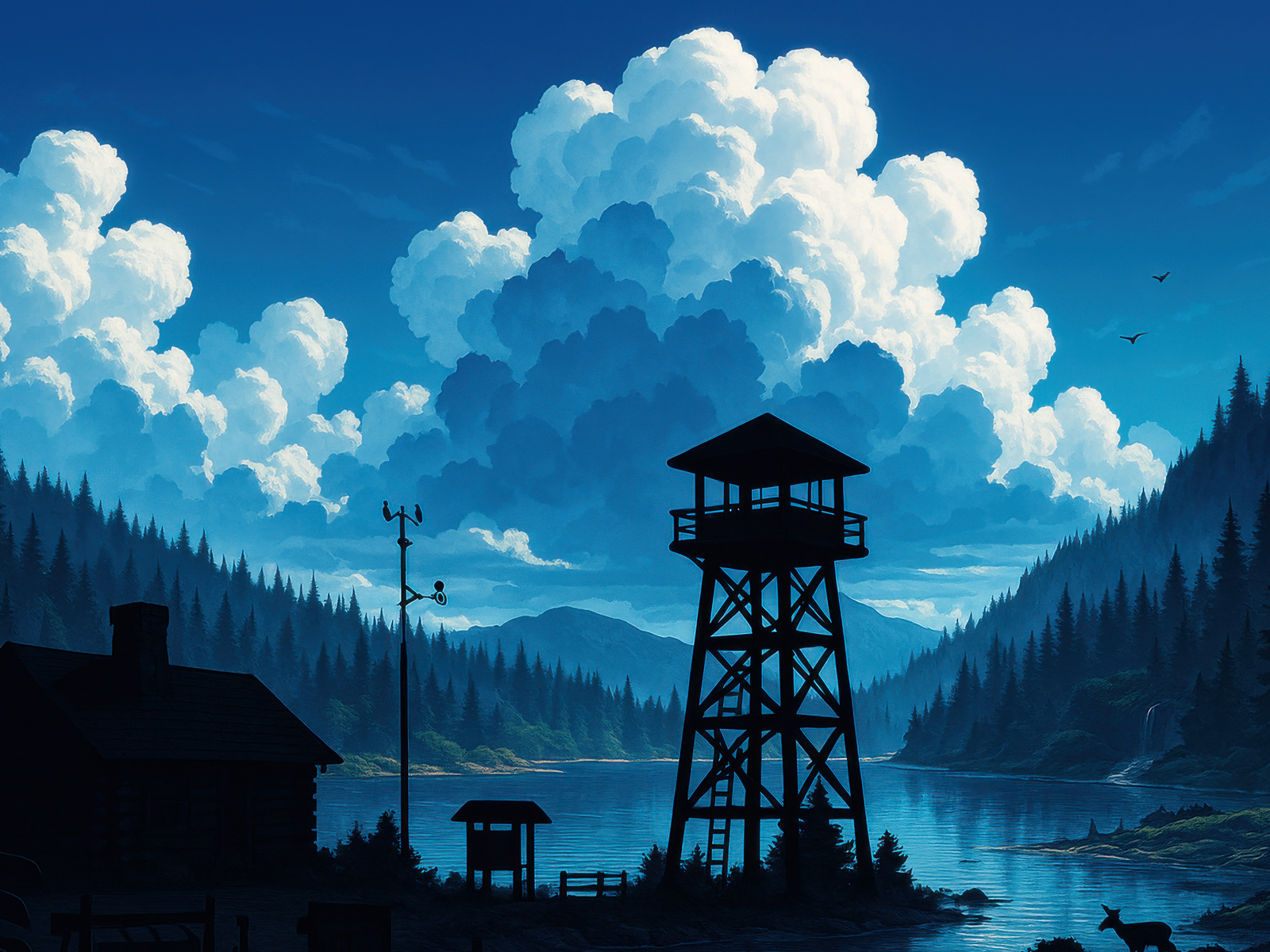 1600x1200 Mountain Lake Watchtower Wallpaper,1600x1200 Resolution HD 4k ...