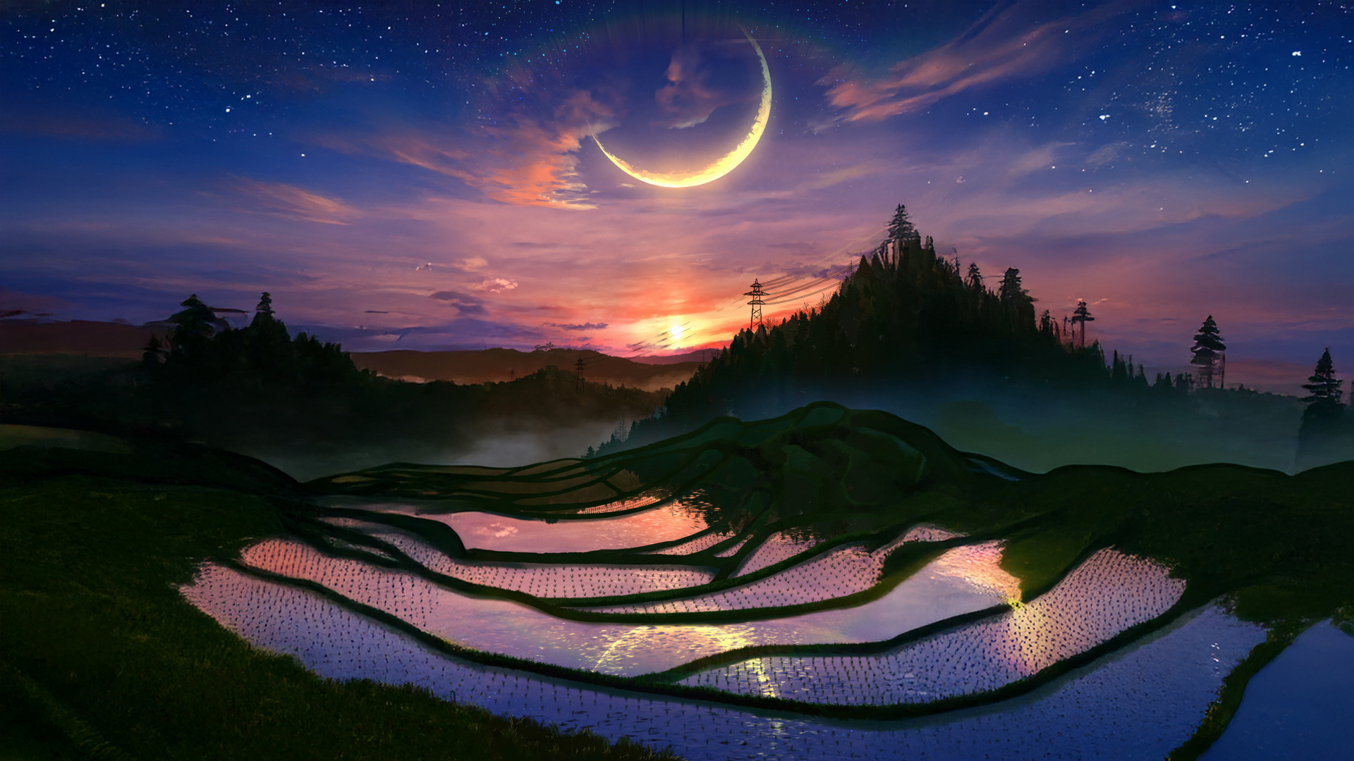 1920x1080 Mountain Moonrise Laptop Full HD 1080P ,HD 4k Wallpapers ...