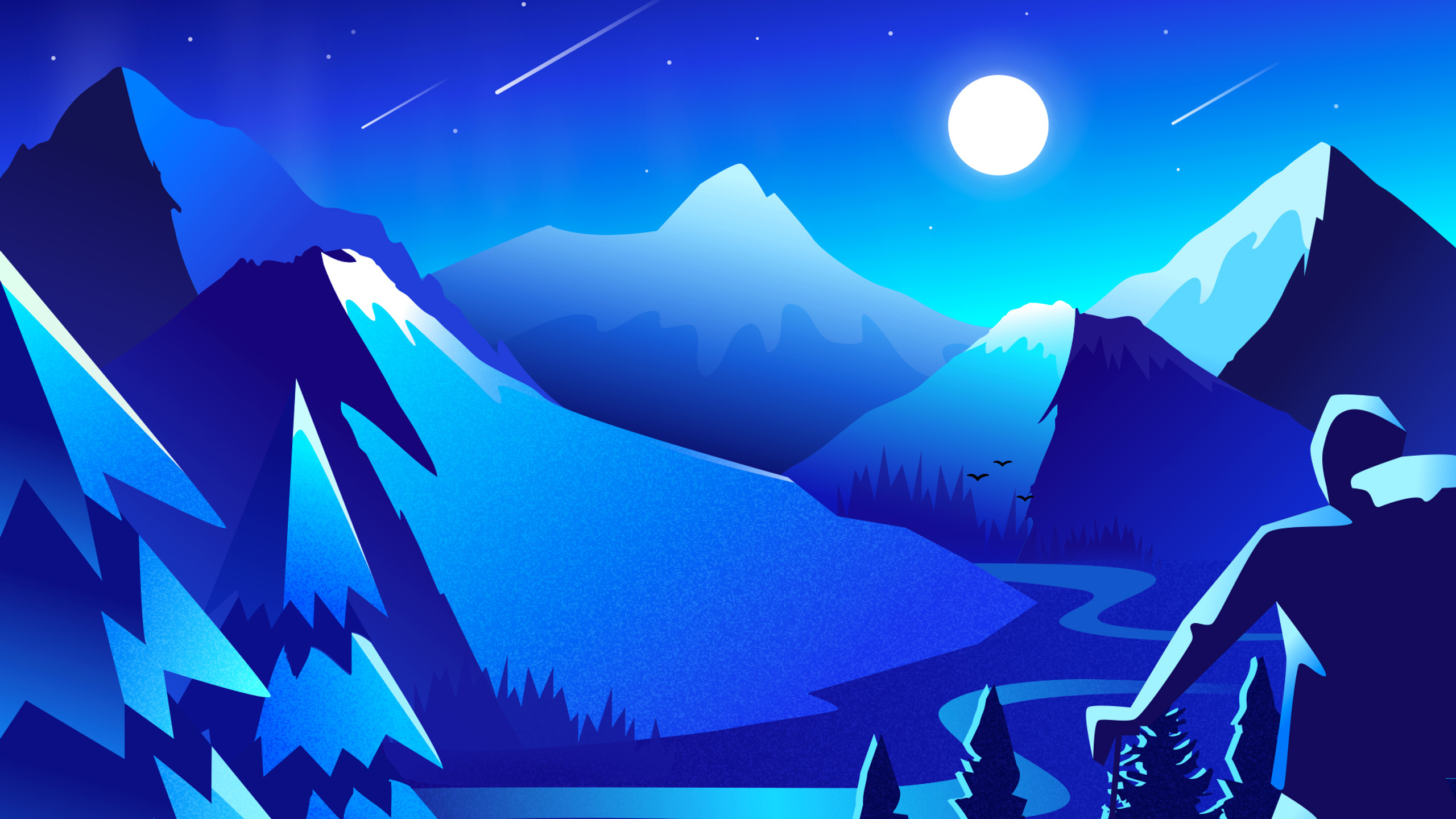 2560x1440 Mountain Scenery Minimal 1440P Resolution ,HD 4k Wallpapers ...