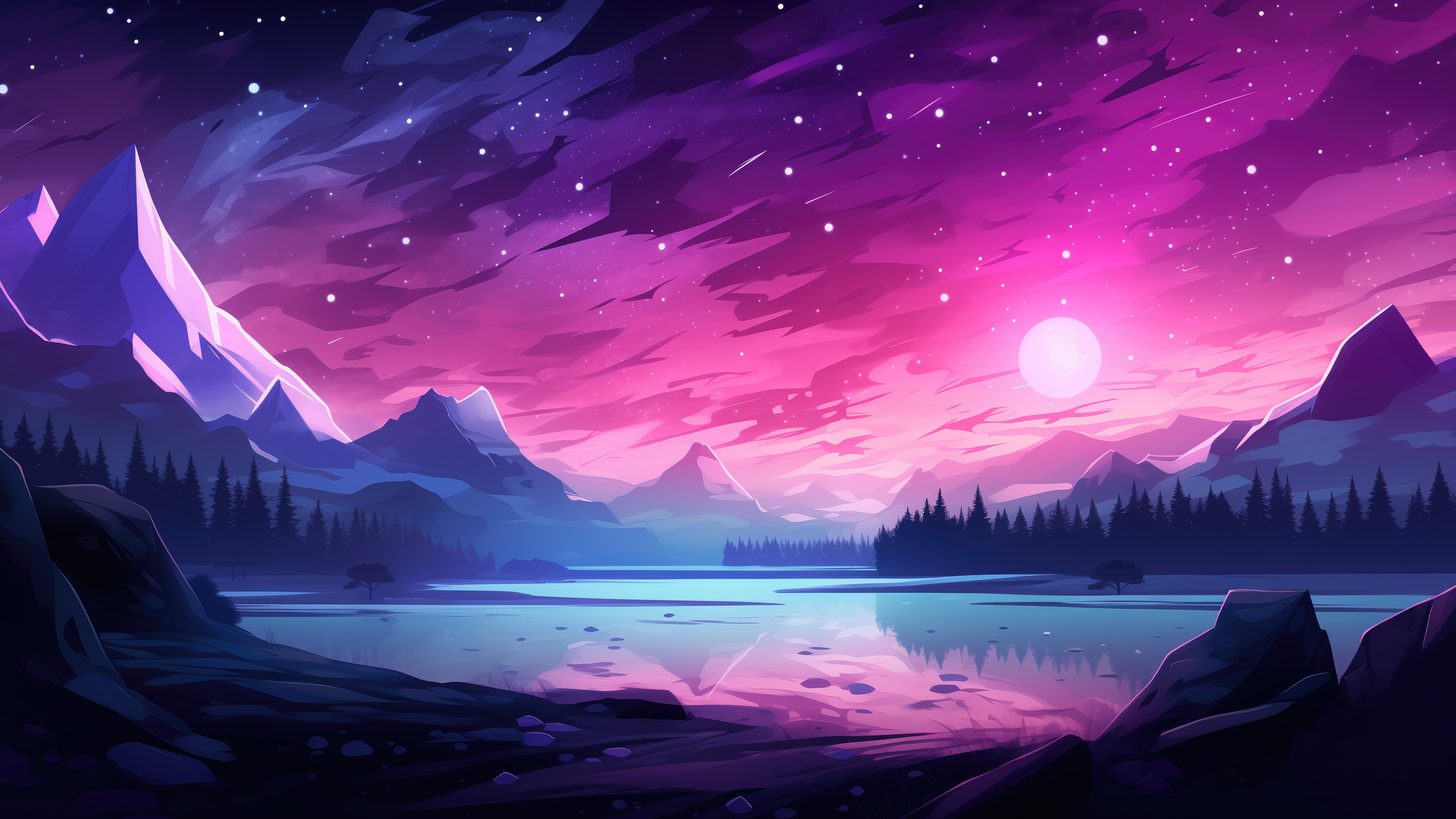 2048x1152 Mountains Lake Water Body Minimal 4k Wallpaper,2048x1152 ...