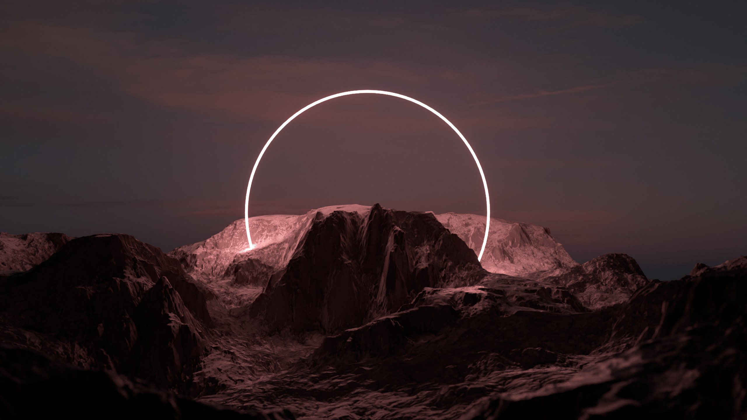 2560x1440 Moutains Glowing Render 1440P Resolution ,HD 4k Wallpapers ...