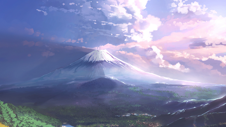 960x540 Mt Fuji Scenery Art 4k 960x540 Resolution HD 4k Wallpapers ...