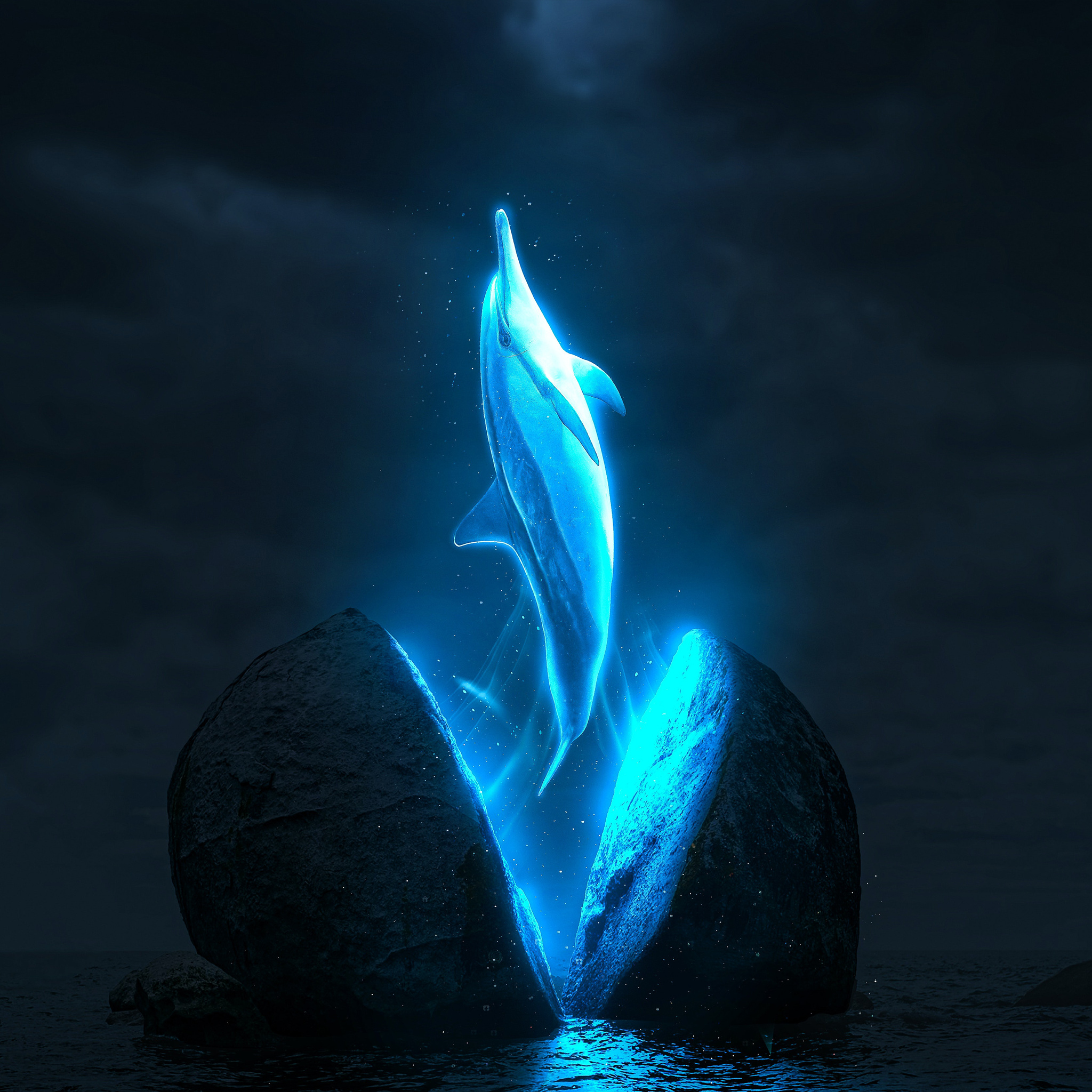 2048x2048 Mystical Dolphin Ipad Air ,HD 4k Wallpapers,Images ...