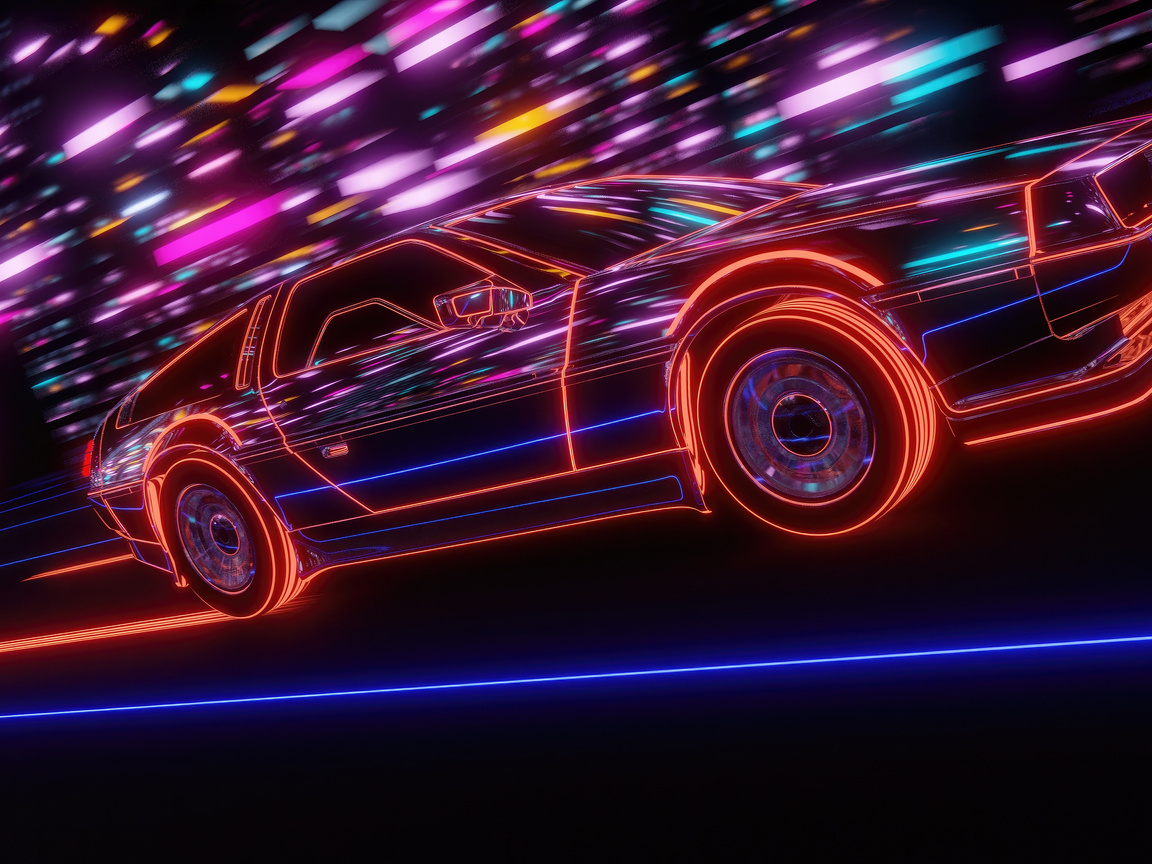 1152x864 Neon Drive Cars From The Future Wallpaper,1152x864 Resolution ...