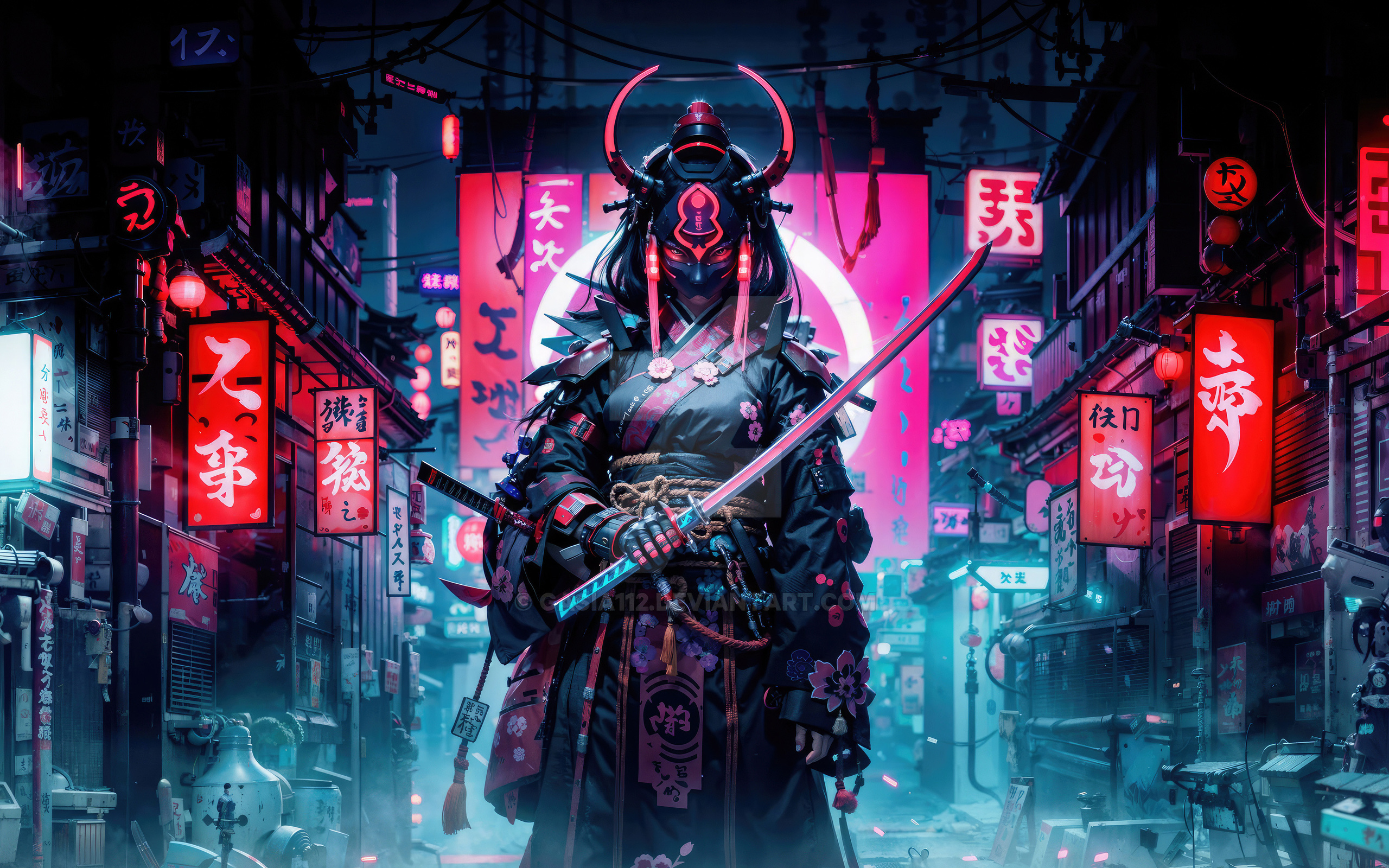 2560x1600 Neon Samurai In Futuristic Tokyo Wallpaper,2560x1600 ...