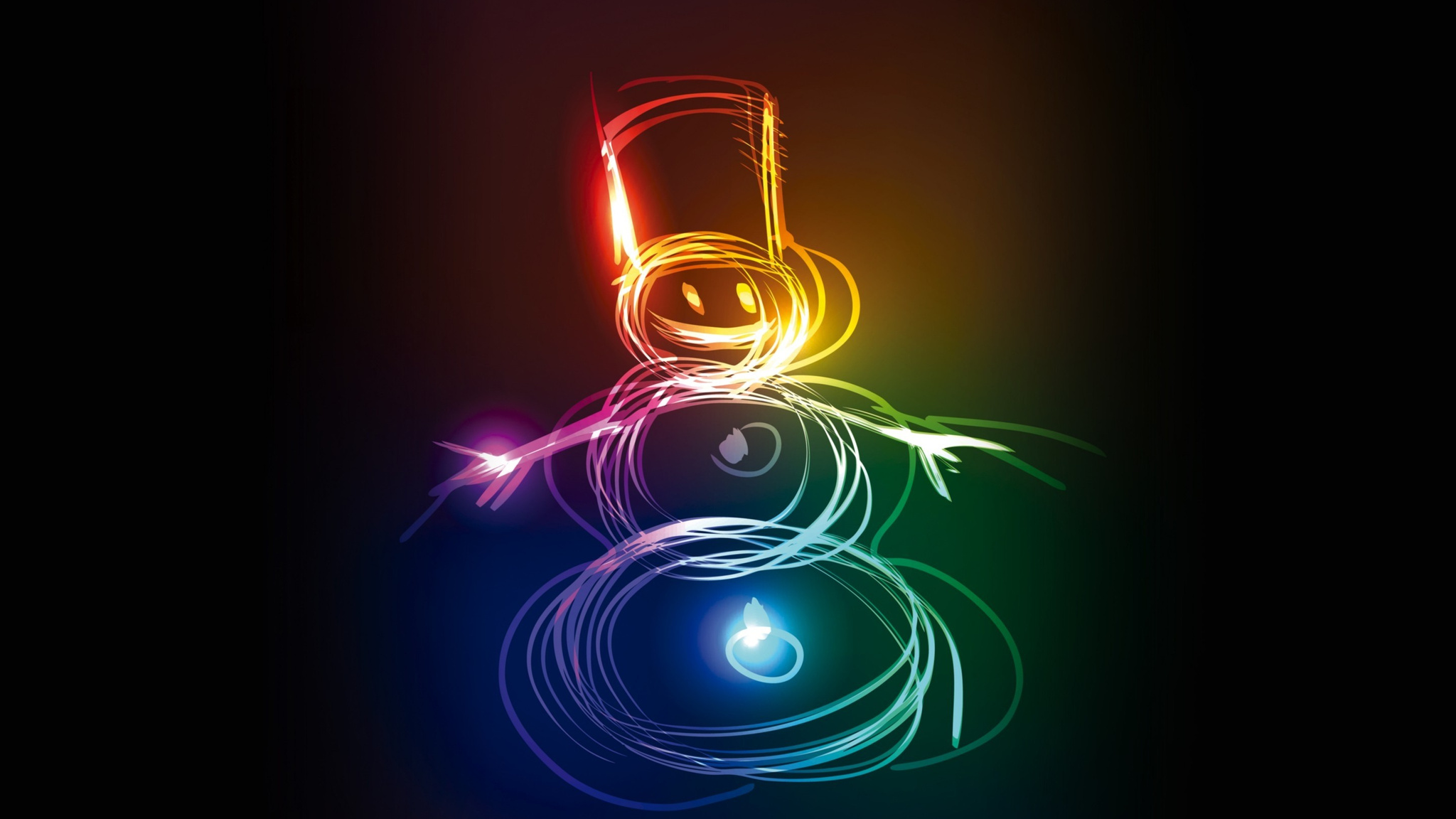 2048x1152 Neon Snowman Creative Wallpaper,2048x1152 Resolution HD 4k ...