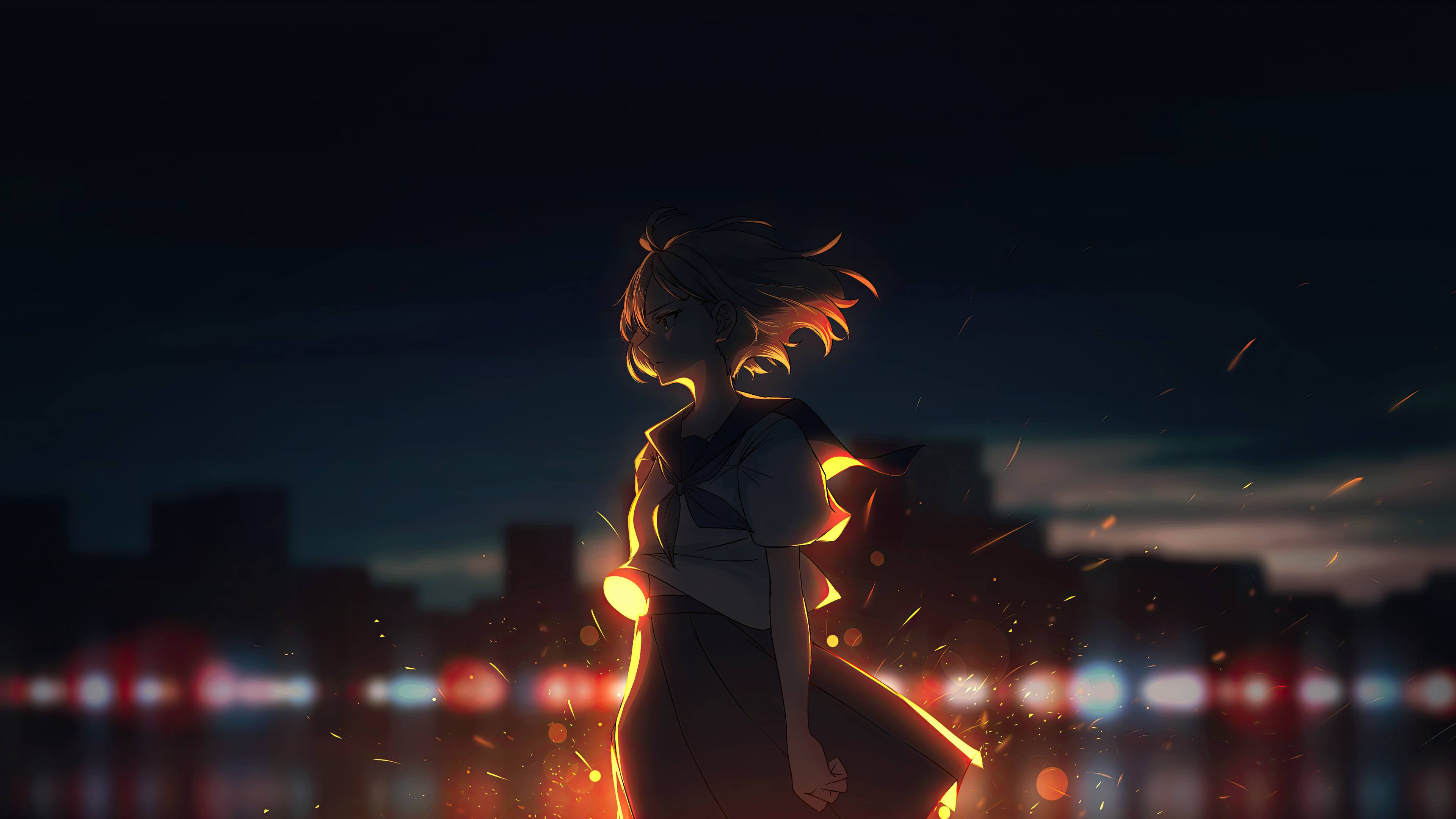 3840x2160 Neon Spirit Anime Girl 4K ,HD 4k Wallpapers,Images ...