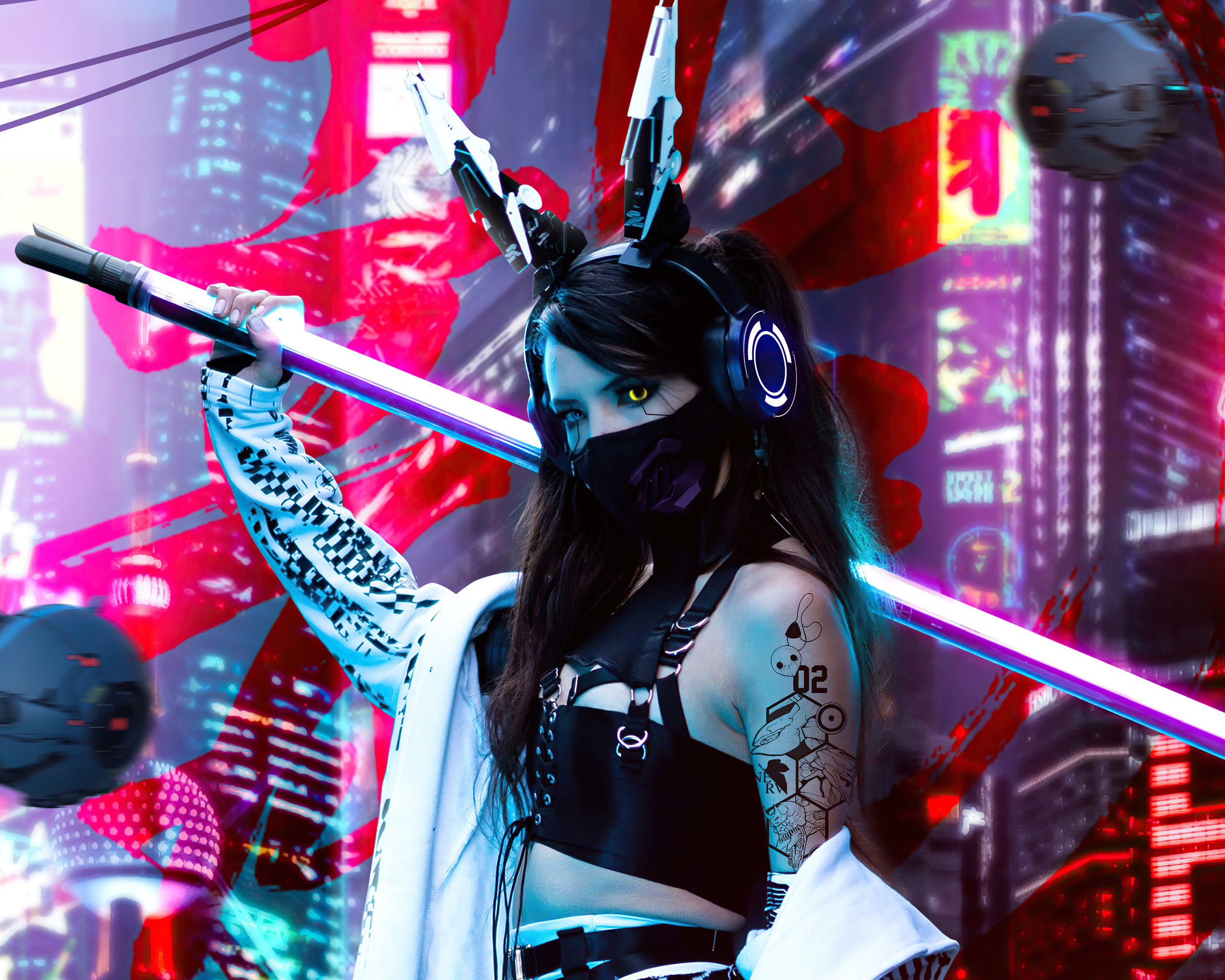 2560x2048 Night Warrior Scifi Cyberpunk 5k 2560x2048 Resolution HD 4k Wallpapers, Images ...