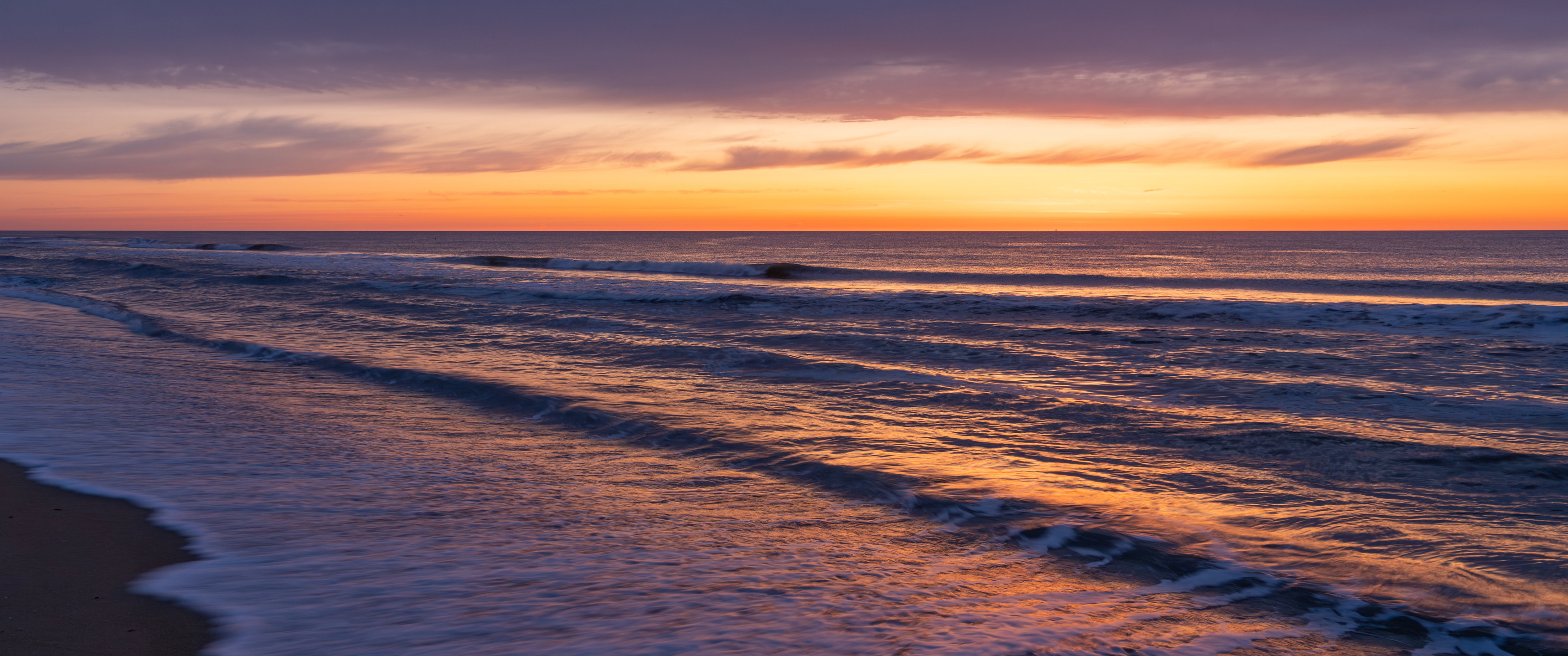 3440x1440 Ocean Canvas Of Purple And Gold Gilded Waters UltraWide Quad HD 1440P ,HD 4k ...