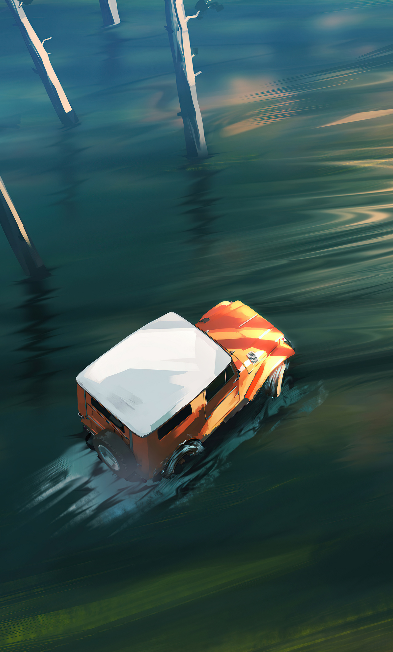 1280x2120 Offroading Jeep Lake iPhone 6+ ,HD 4k Wallpapers,Images ...