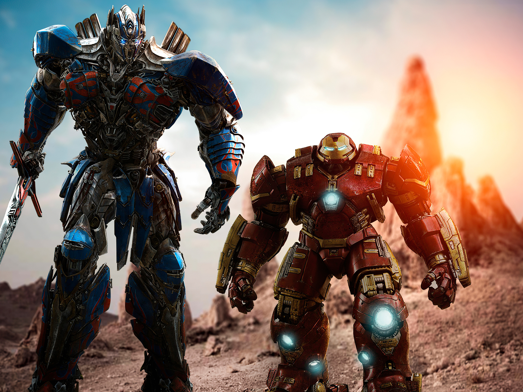 2048x1536 Optimus Prime And Hulk Buster 4k 2048x1536 Resolution HD 4k ...