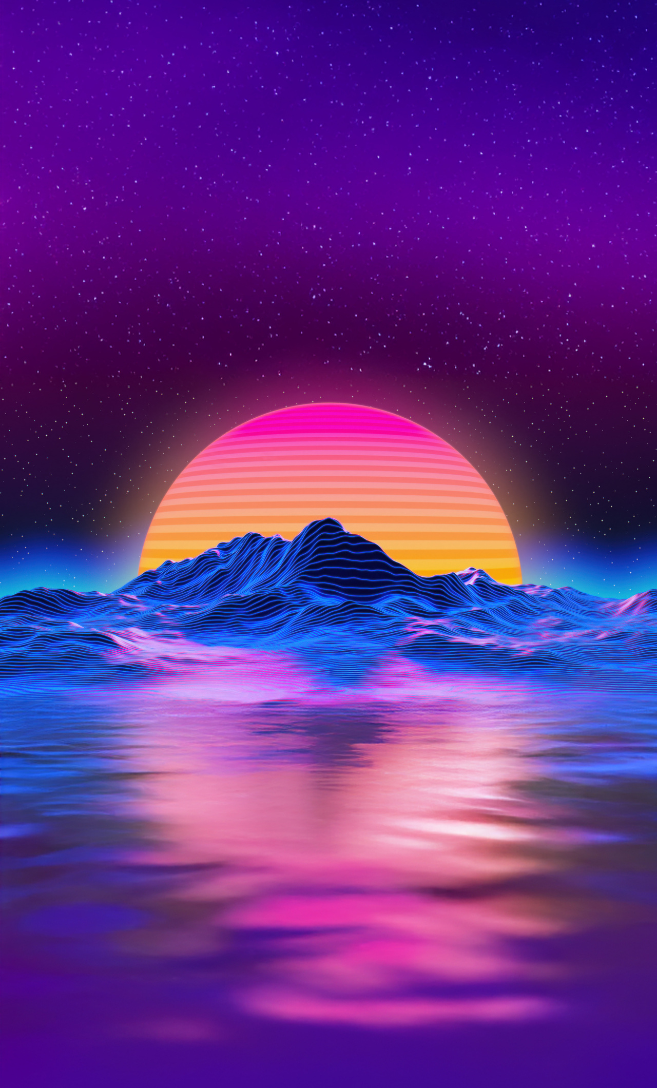 1280x2120 Outrun Synthwave Sunrise iPhone 6+ ,HD 4k Wallpapers,Images ...