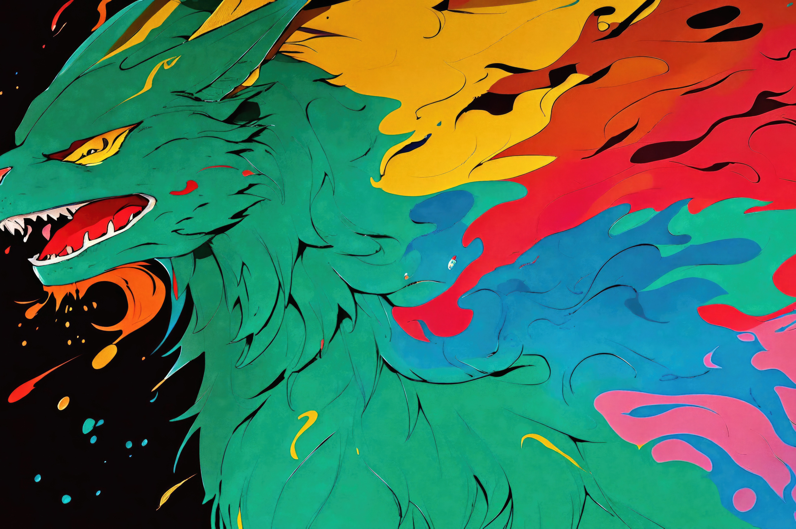 2560x1700 Palette Of Myth Colors Unite In Abstract Dragon Chromebook ...