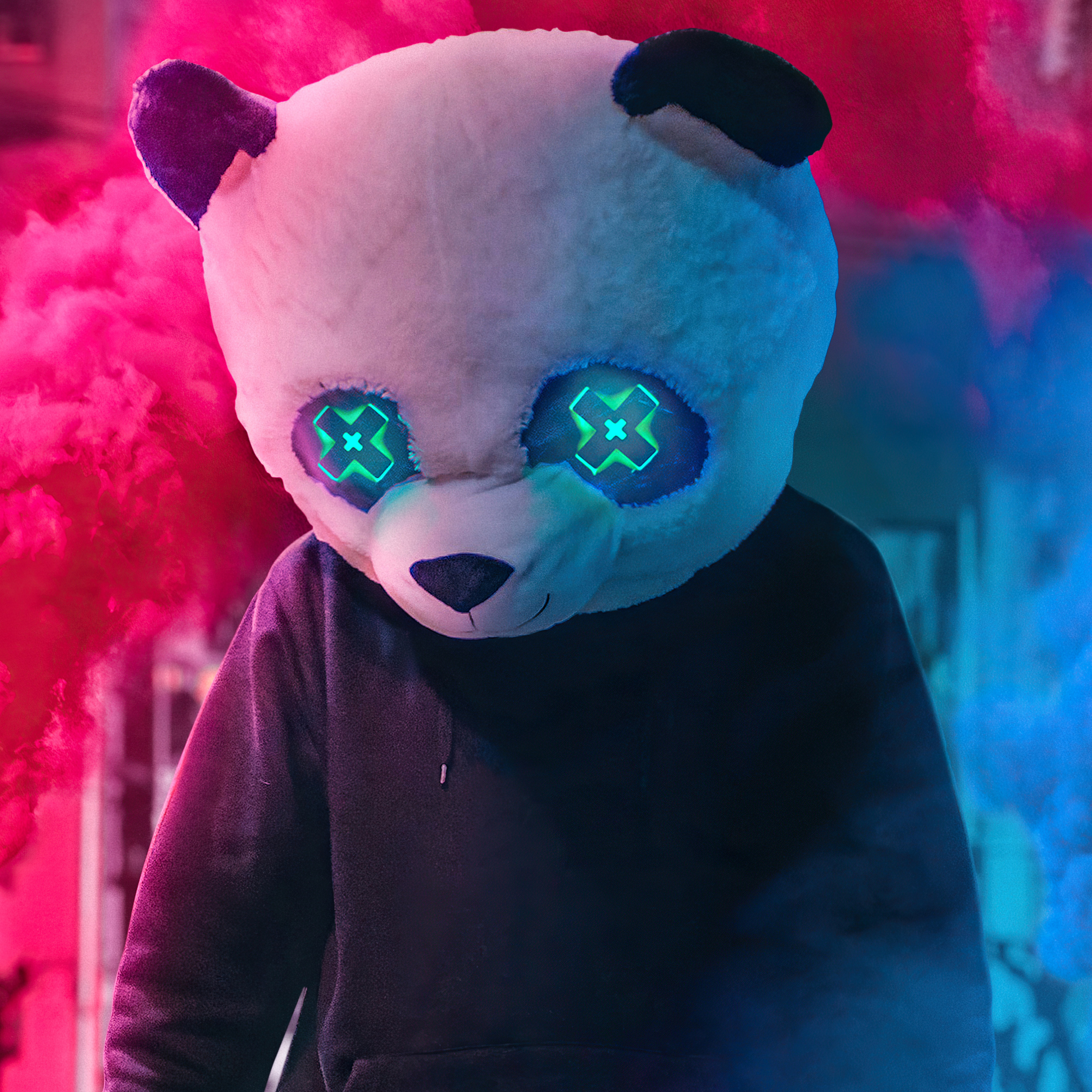 2932x2932 Panda With Two Smoke Bombs 4k Ipad Pro Retina Display ,HD 4k ...