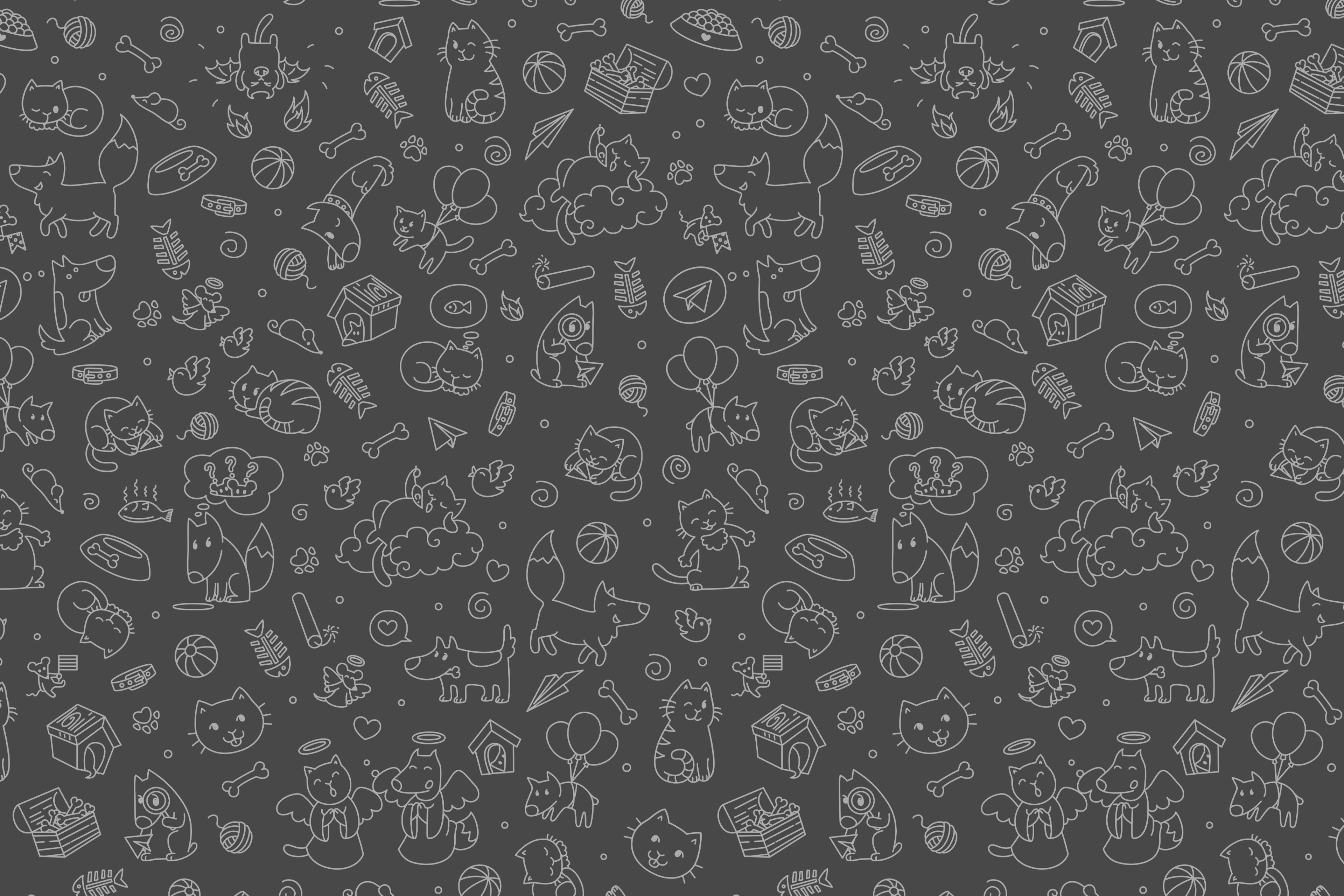3840x2560 Pattern Cats Fish Abstract 4k 3840x2560 Resolution HD 4k ...