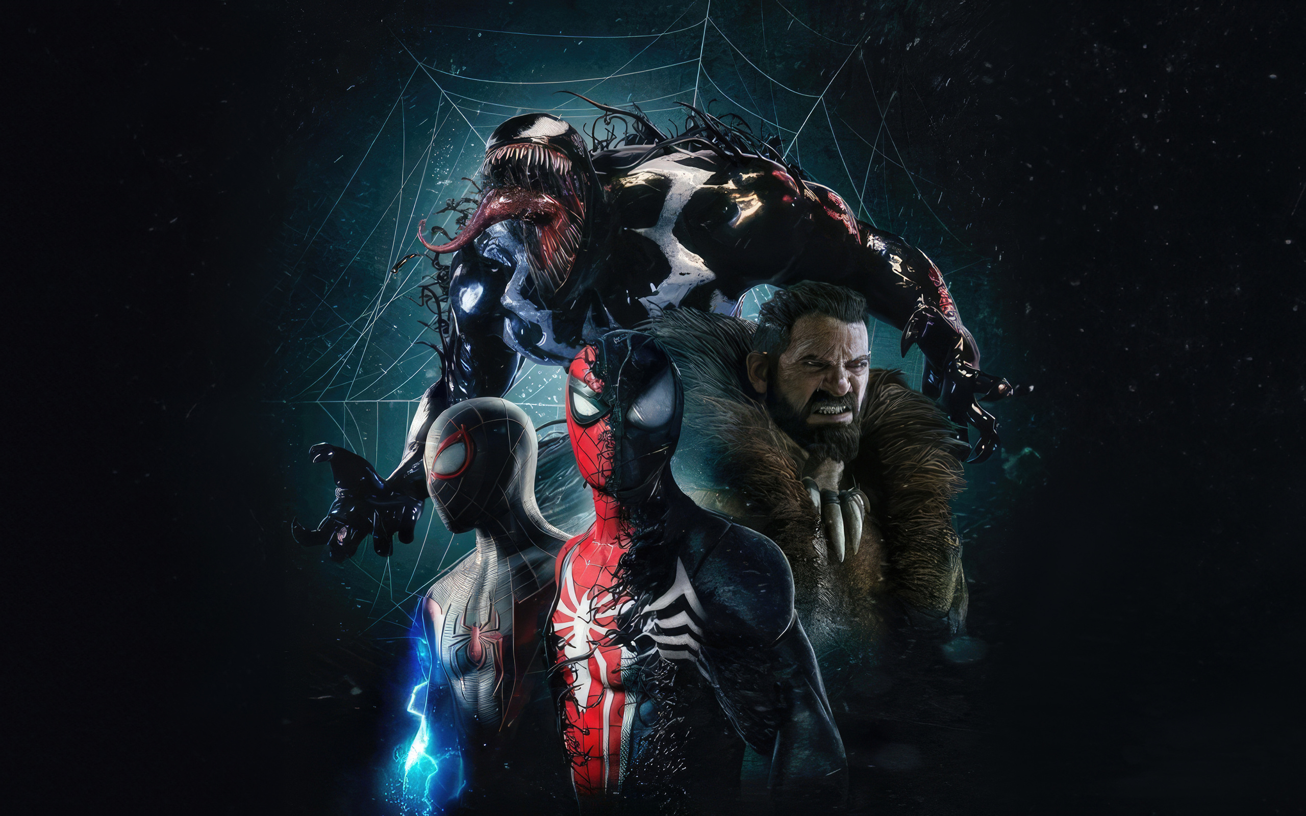 2560x1600 Peter And Miles In Marvels Spider Man 2 Poster Wallpaper