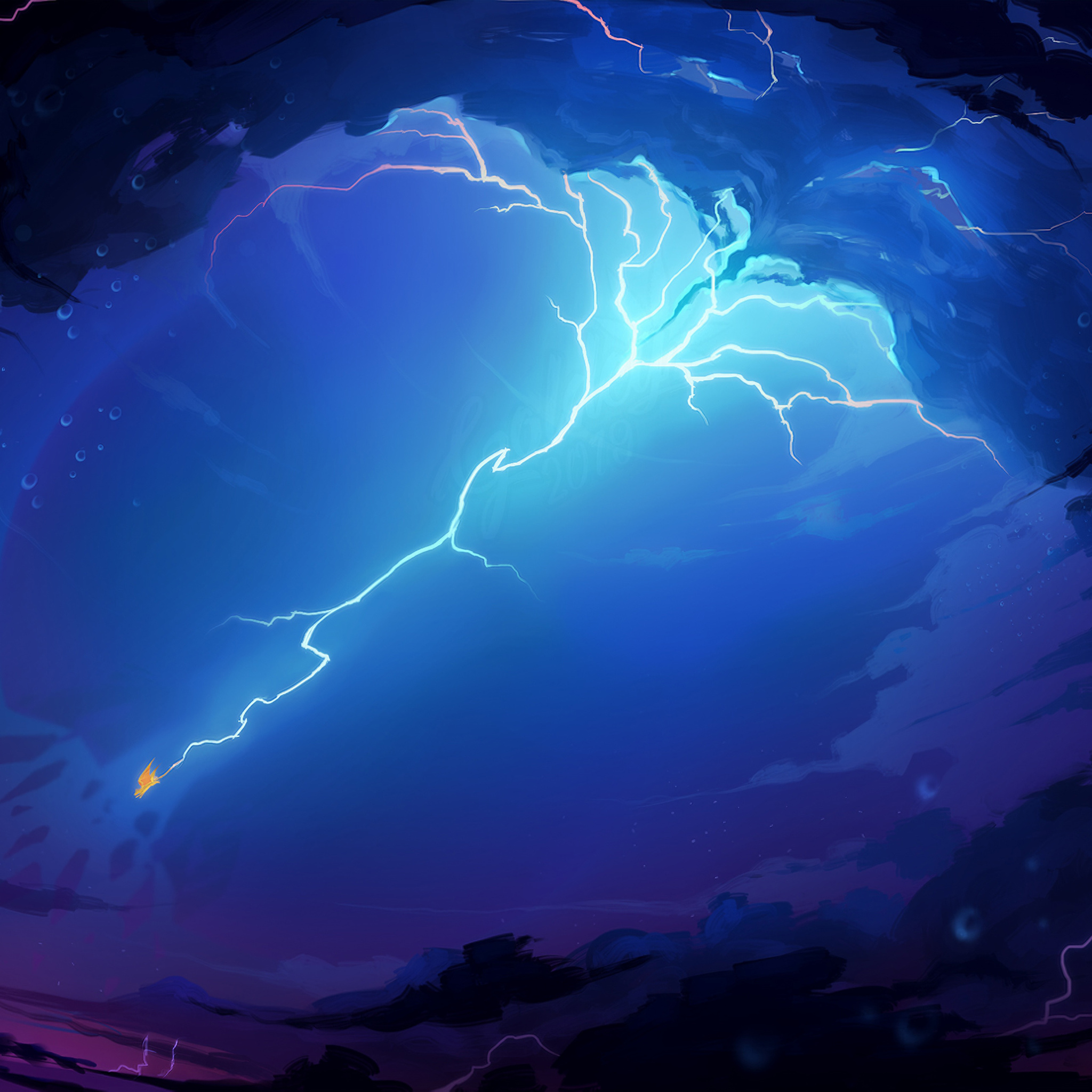 2048x2048 Phoenix Bird Lightning Ipad Air ,HD 4k Wallpapers,Images ...