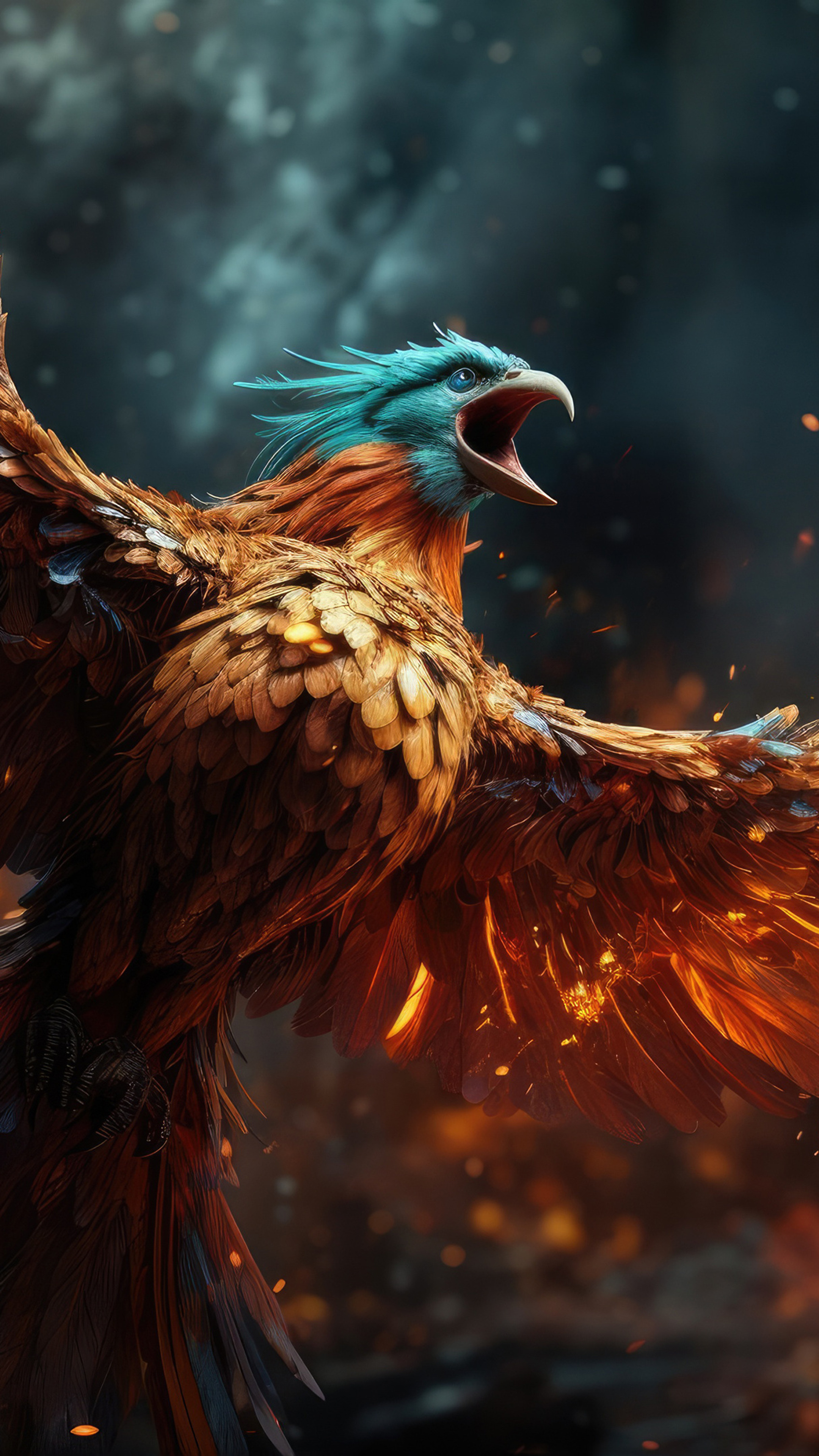 2160x3840 Phoenix Burning Feathers Sony Xperia X,XZ,Z5 Premium ,HD 4k ...