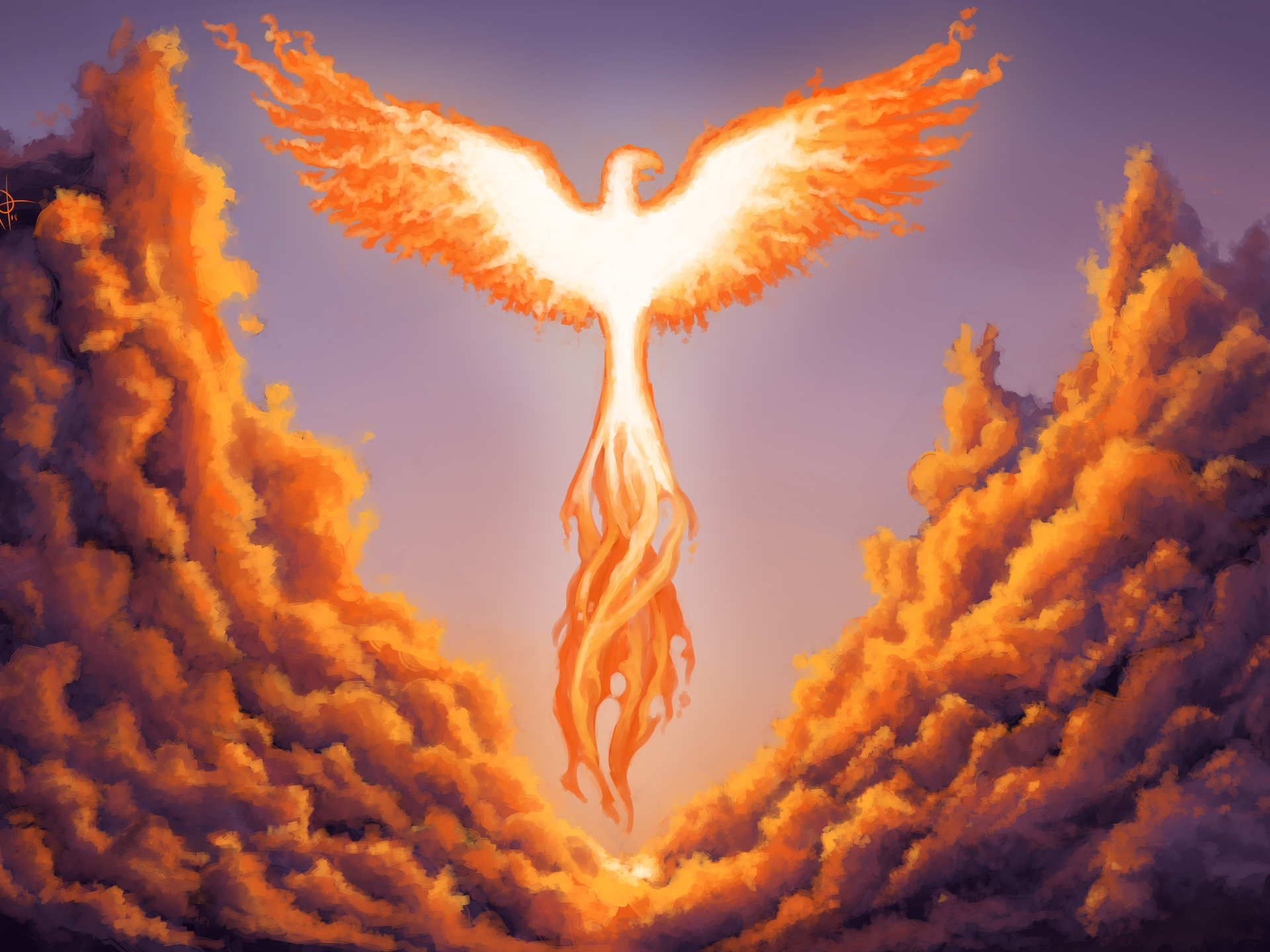 1920x1440 Phoenix Clouds Flame Digital Art 4k 1920x1440 Resolution HD 4k Wallpapers, Images ...