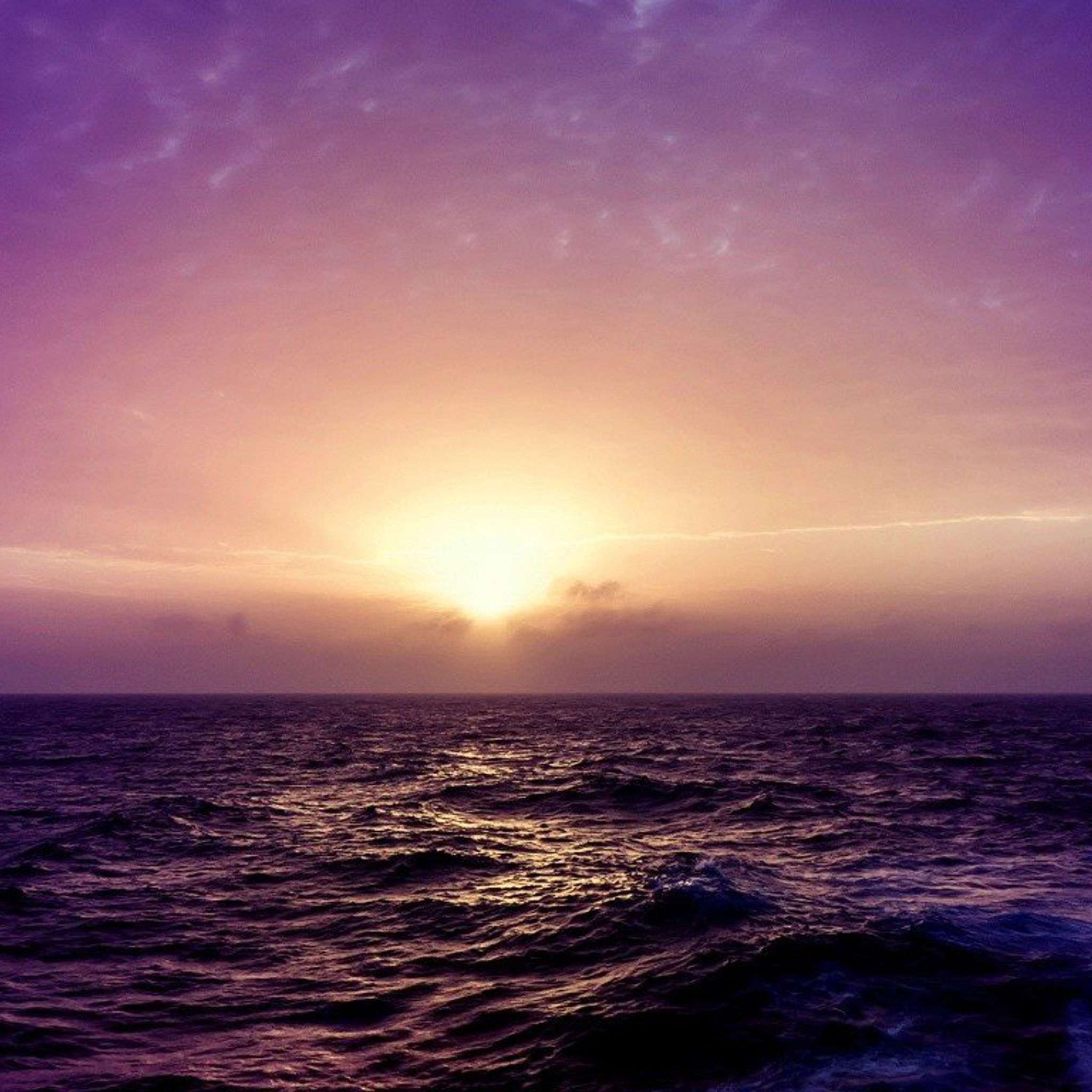 2048x2048 Pink Sunset Sea Ipad Air ,HD 4k Wallpapers,Images,Backgrounds ...