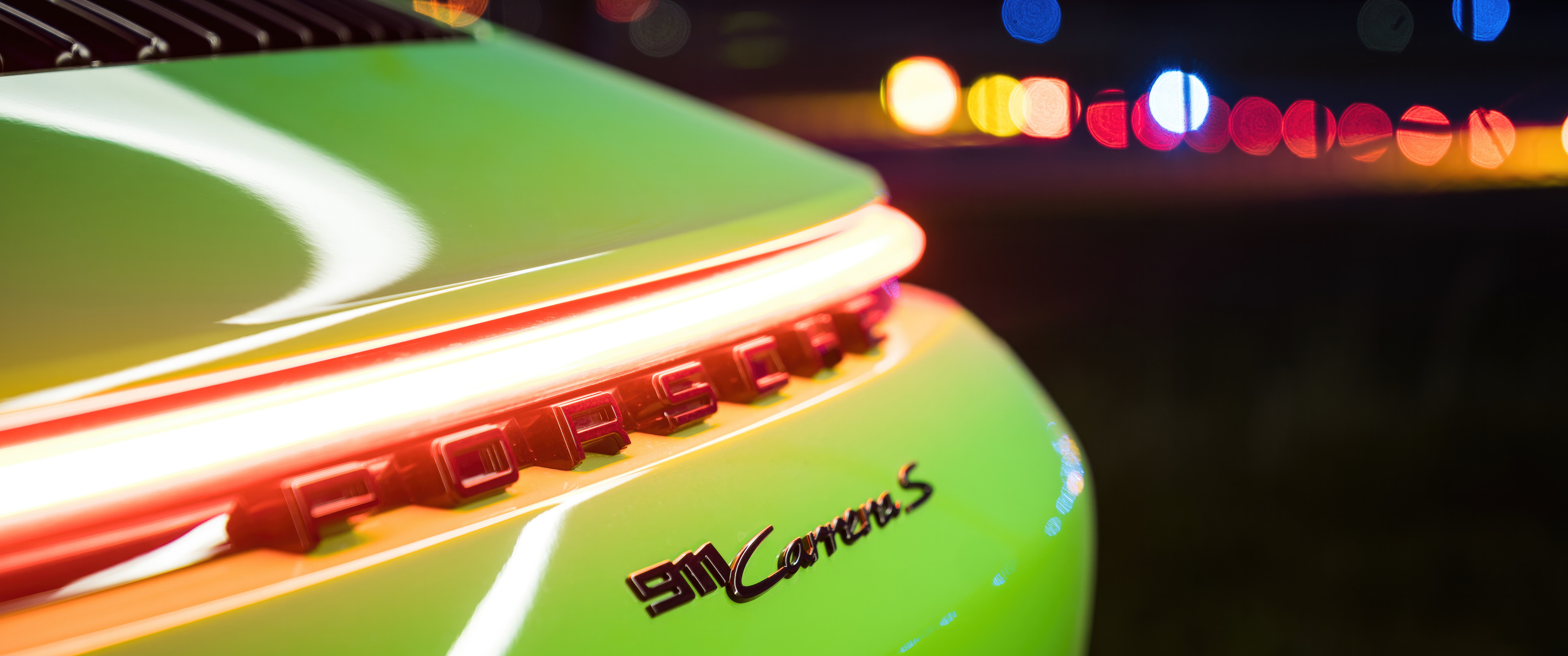 3440x1440 Porsche Carrera S Rear Trail Light Design UltraWide Quad HD ...