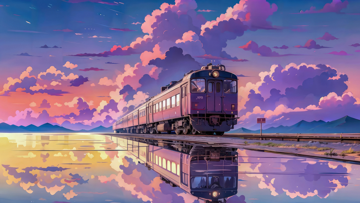 1360x768 Purple Aesthetic Train Laptop HD ,HD 4k Wallpapers,Images ...