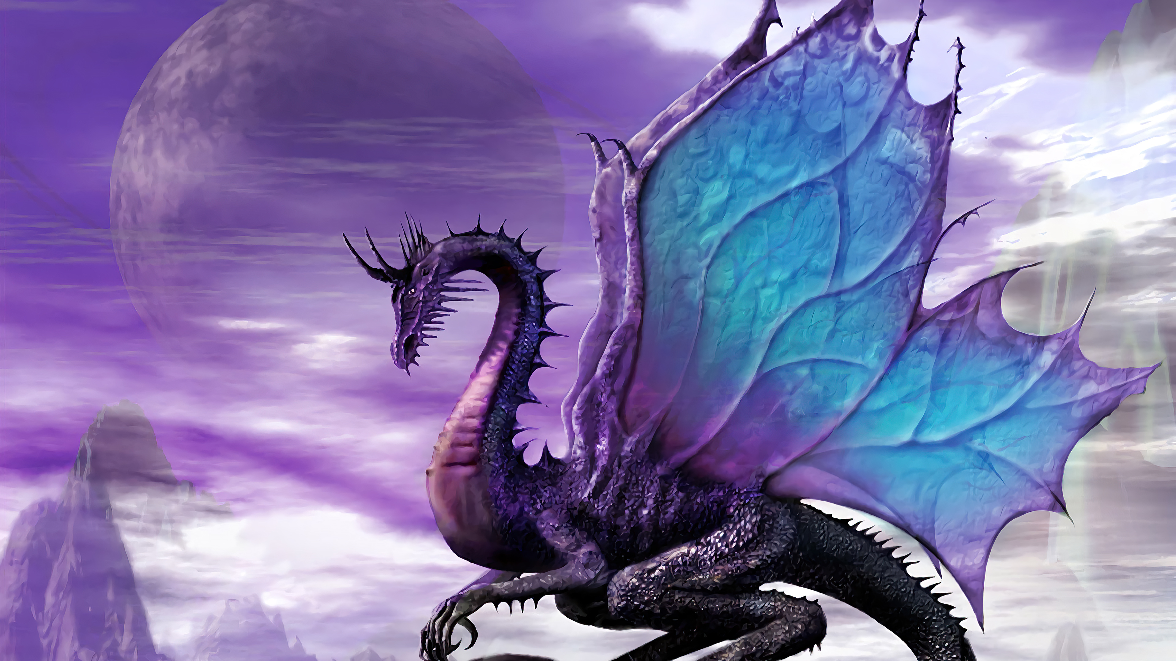 3840x2160 Purple Dragon 4K ,HD 4k Wallpapers,Images,Backgrounds,Photos ...