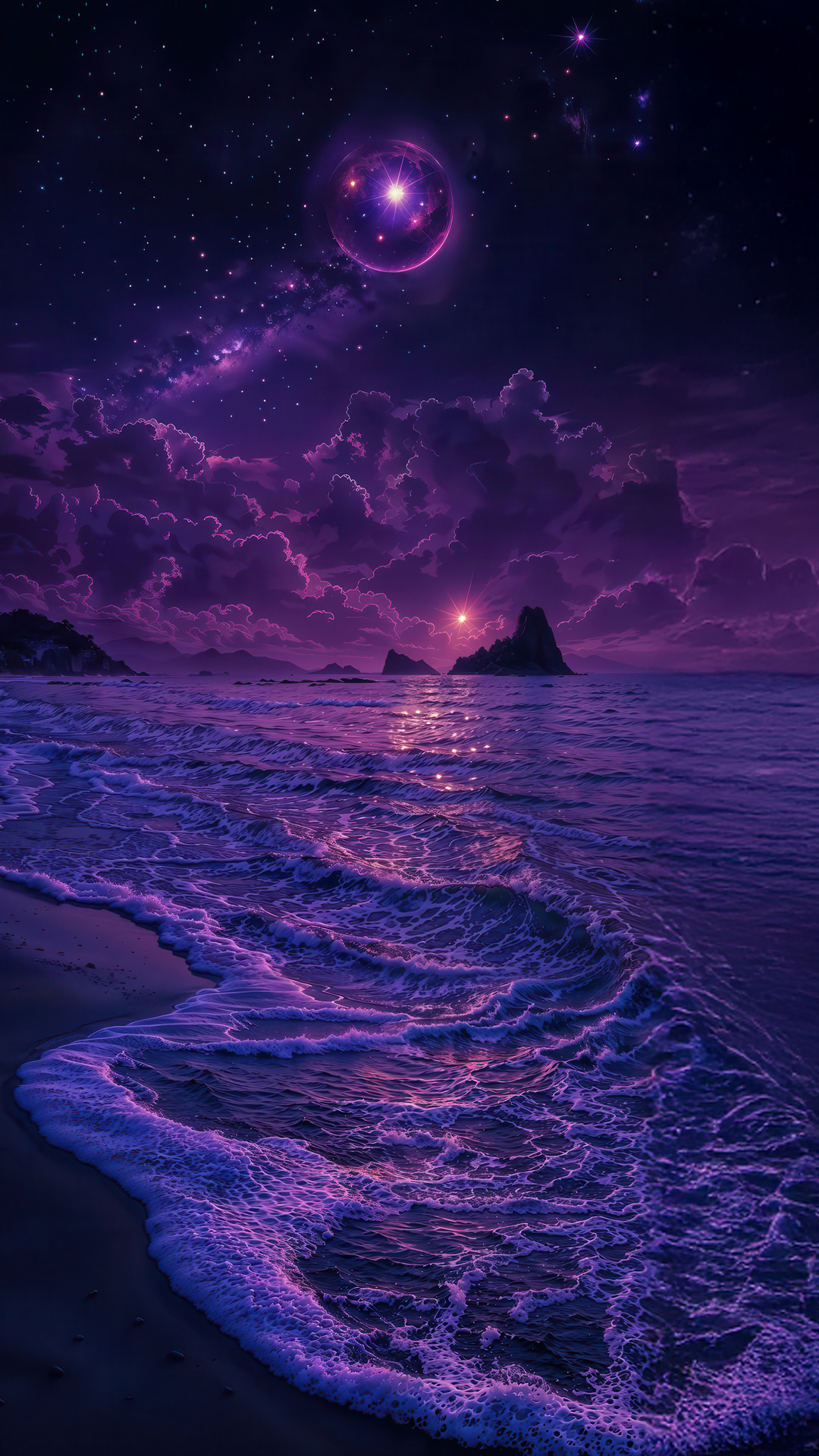 1080x1920 Purple Realm Of The Sea Iphone 7,6s,6 Plus, Pixel xl ,One ...