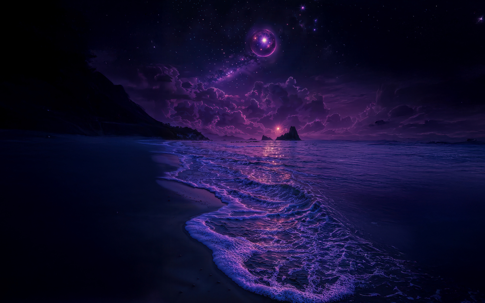 1920x1200 Purple Realm Of The Sea 1080P Resolution ,HD 4k Wallpapers ...