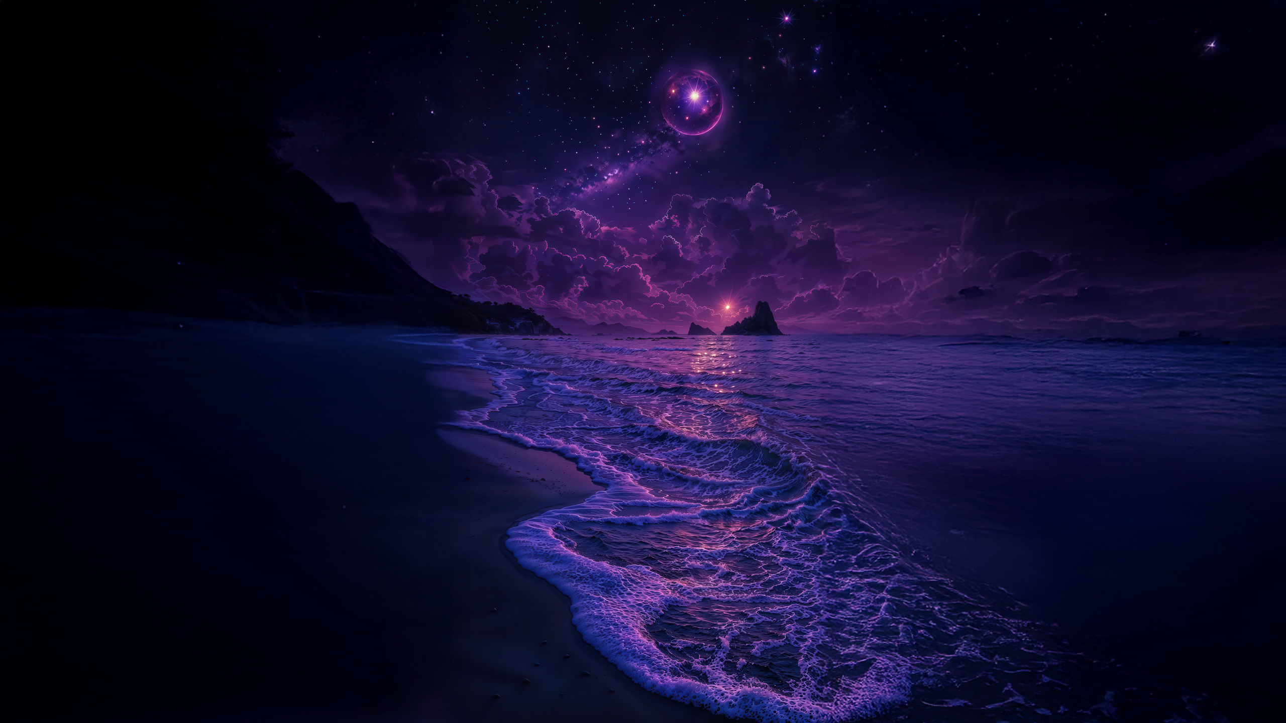 2560x1440 Purple Realm Of The Sea 1440P Resolution ,HD 4k Wallpapers ...