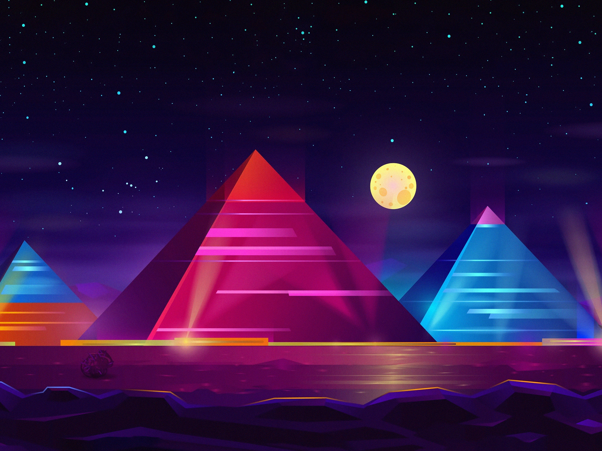 1920x1440 Pyramid Colorful Neon 4k 1920x1440 Resolution HD 4k ...