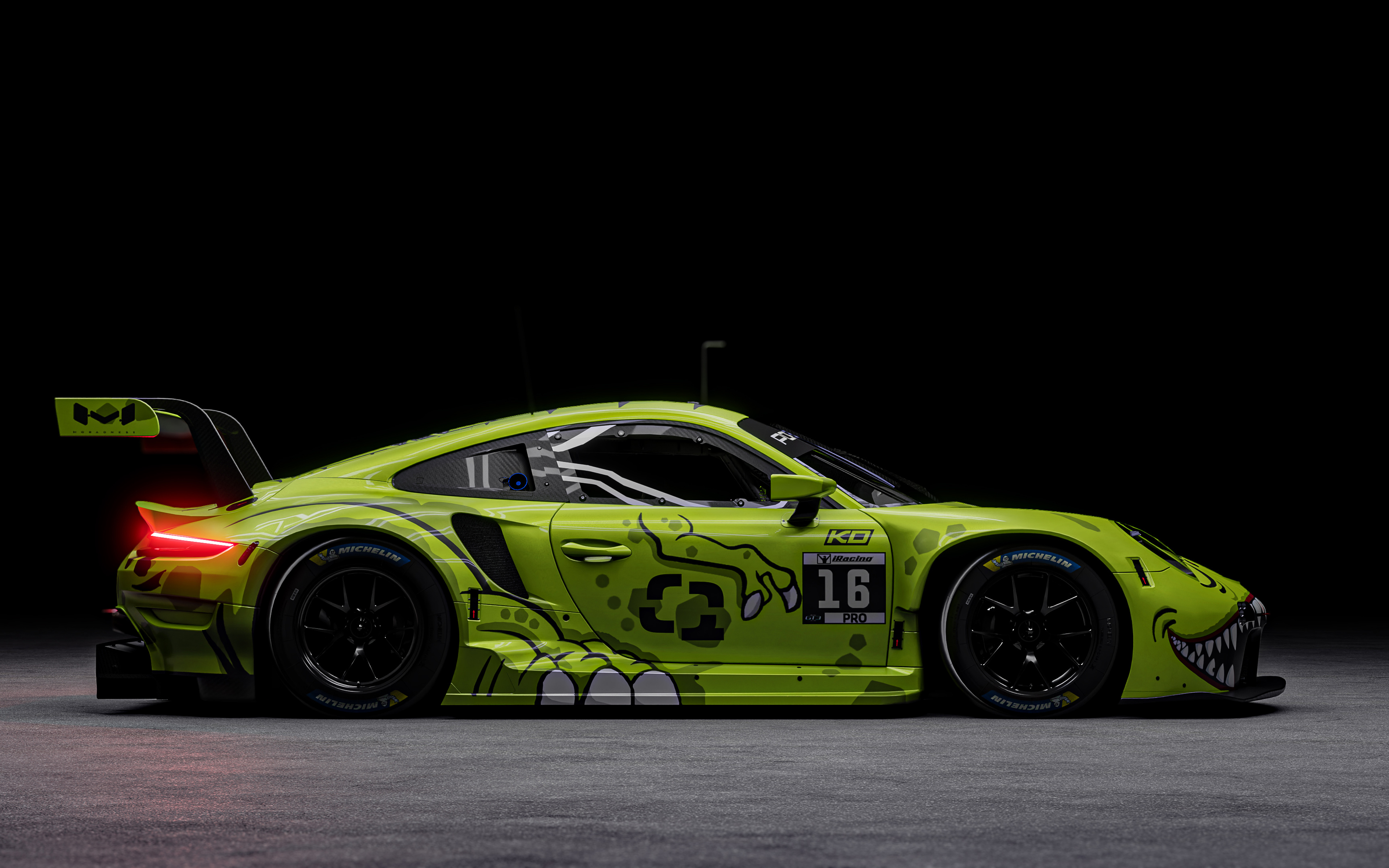 3840x2400 Quadrant Themed Fluro Rexy Porsche 911 Rsr 19 Sprint 4K ,HD ...