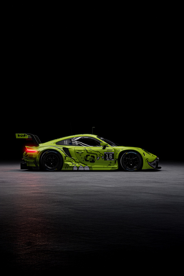 640x960 Quadrant Themed Fluro Rexy Porsche 911 Rsr 19 Sprint iPhone 4 ...