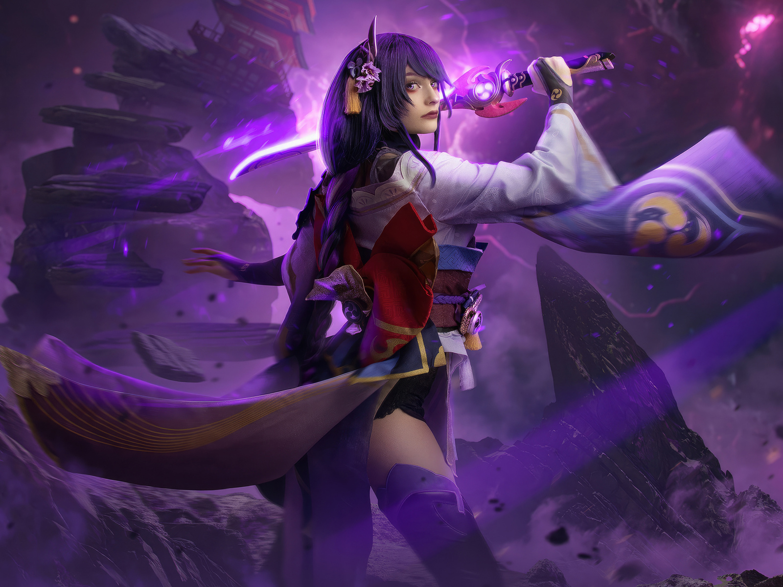 1600x1200 Raiden Shogun Torn To Oblivion 4k Wallpaper,1600x1200 ...