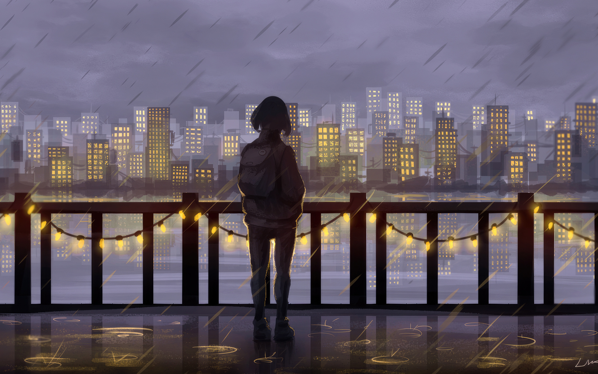 1920x1200 Rainy City And Thoughts Anime Girl 1080P Resolution ,HD 4k ...